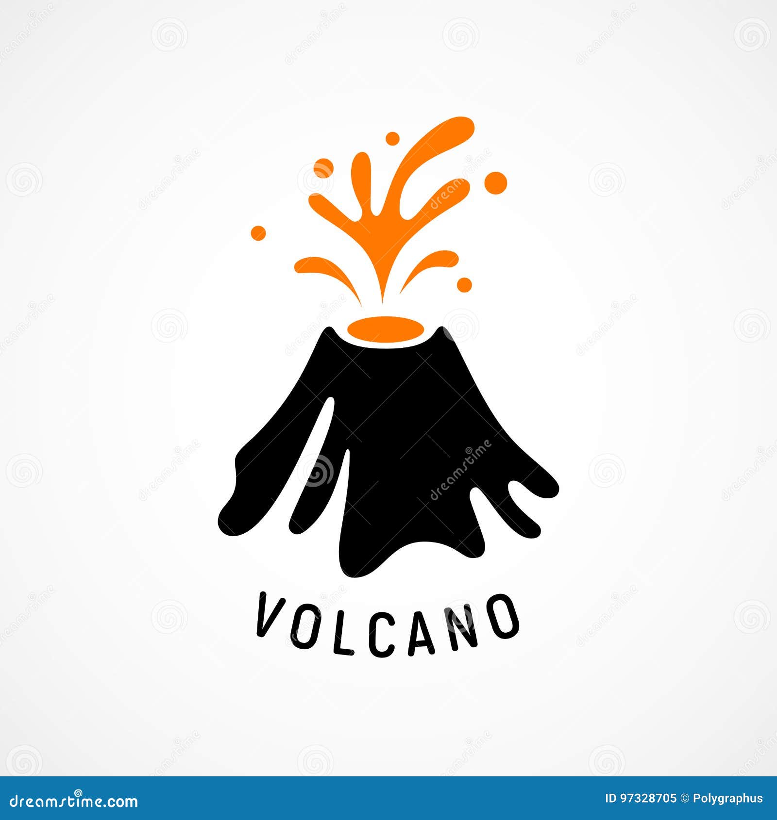 Volcano Icon Set. Flat Vector Illustration. Isolated On White ...