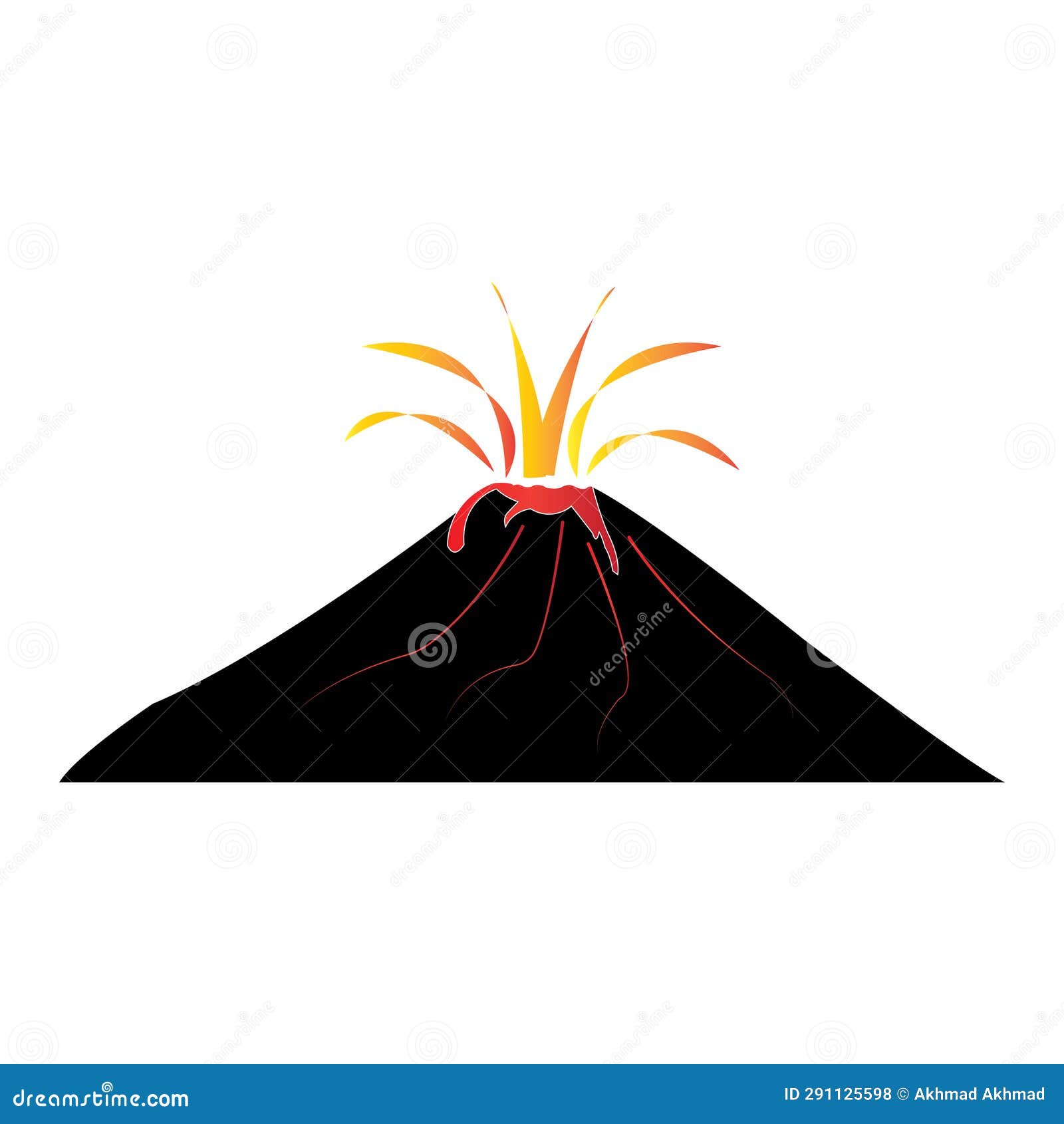 Erupting volcano icon stock vector. Illustration of logo - 291125598