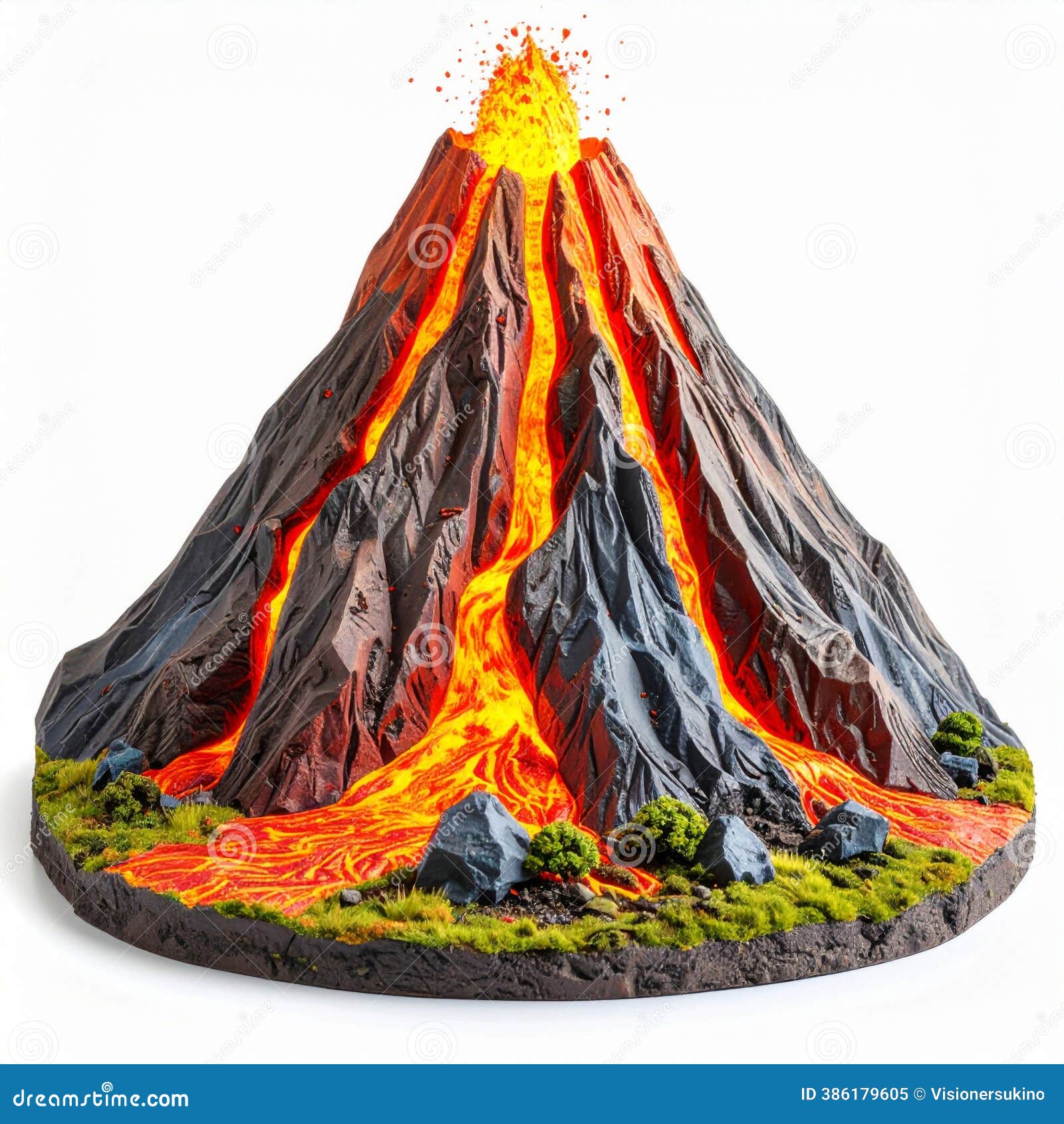 Volcano Model Simulating An Eruption In A Classroom Setting Royalty ...