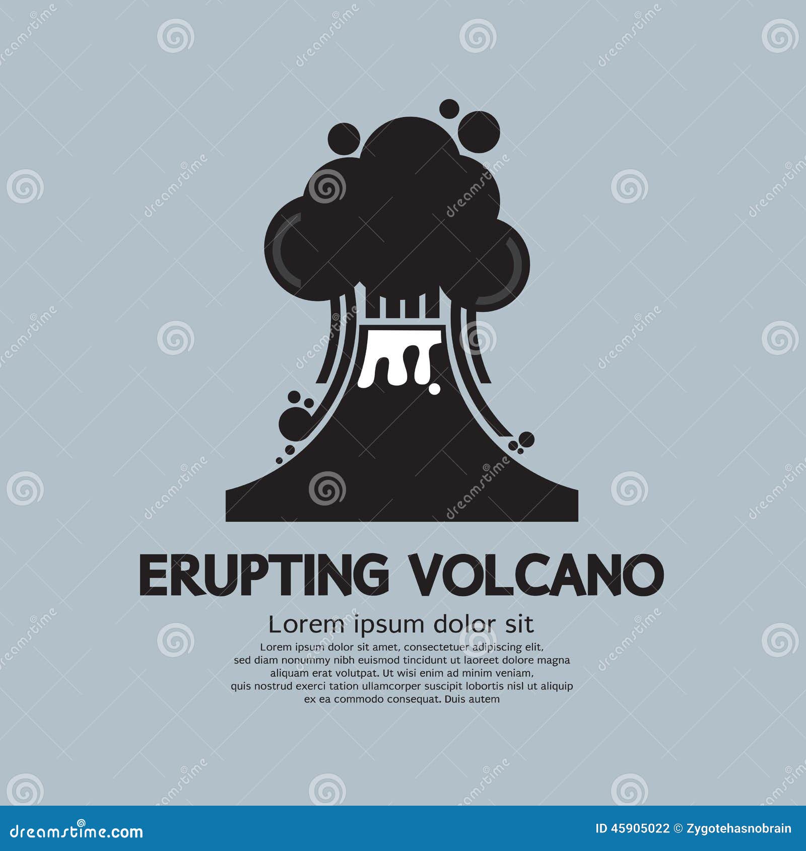 Erupting Volcano And Split The Earth Core Royalty-Free Stock ...