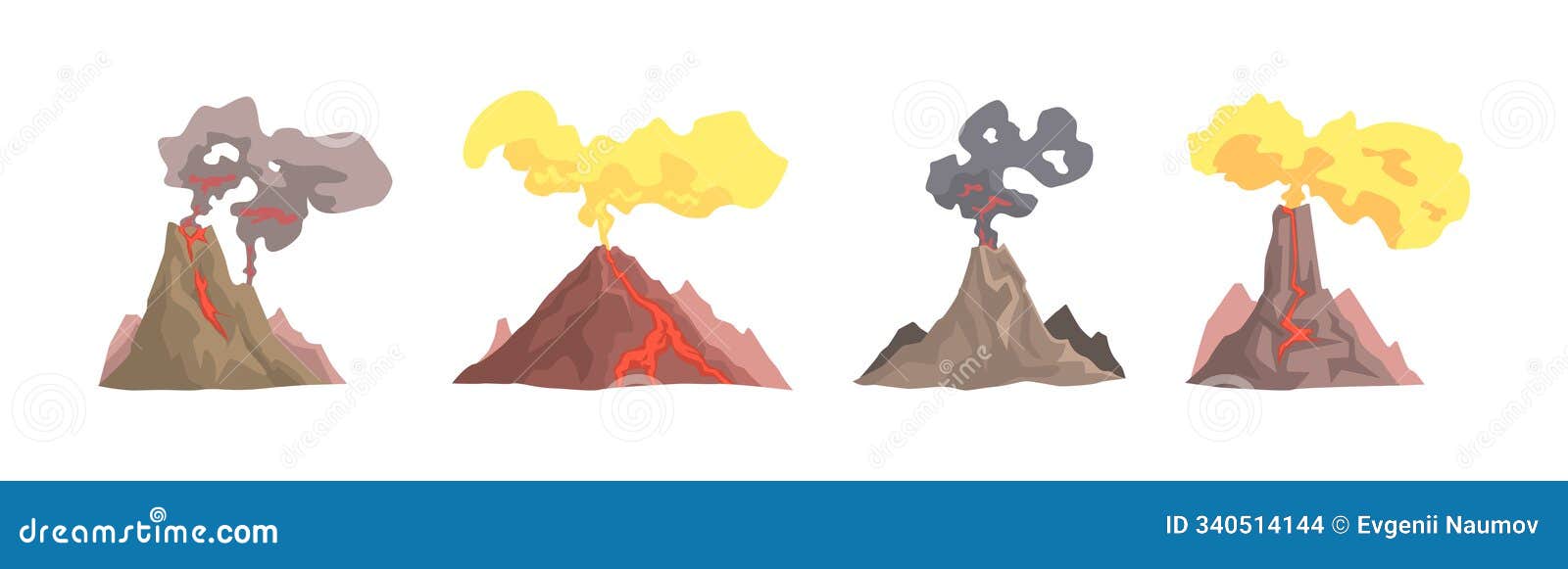 Erupting Volcano And Split The Earth Core Royalty-Free Stock ...