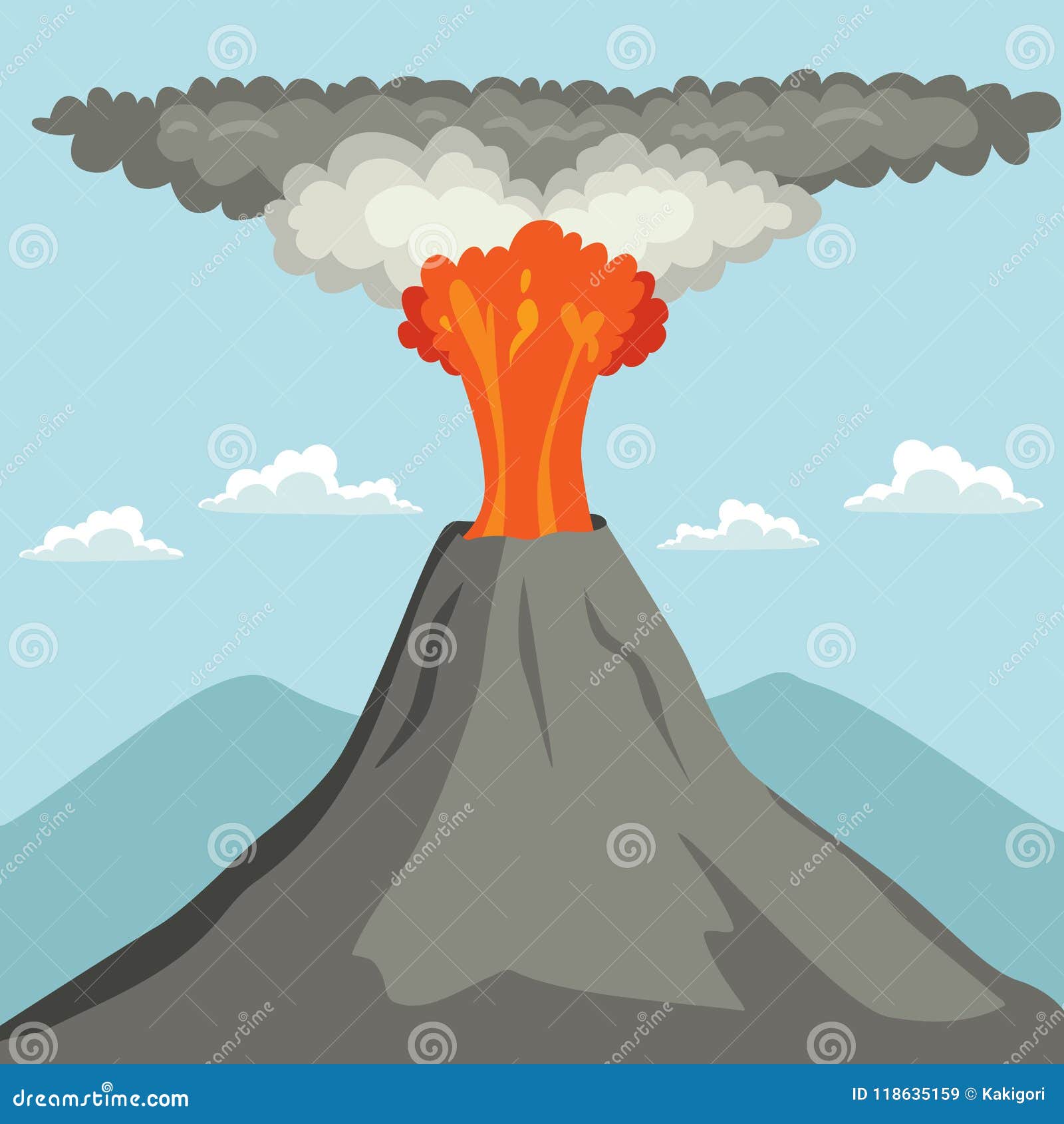 Erupting Volcano stock vector. Illustration of hell - 118635159 Erupting Volcano stock vector. Illustration of hell - 118635159