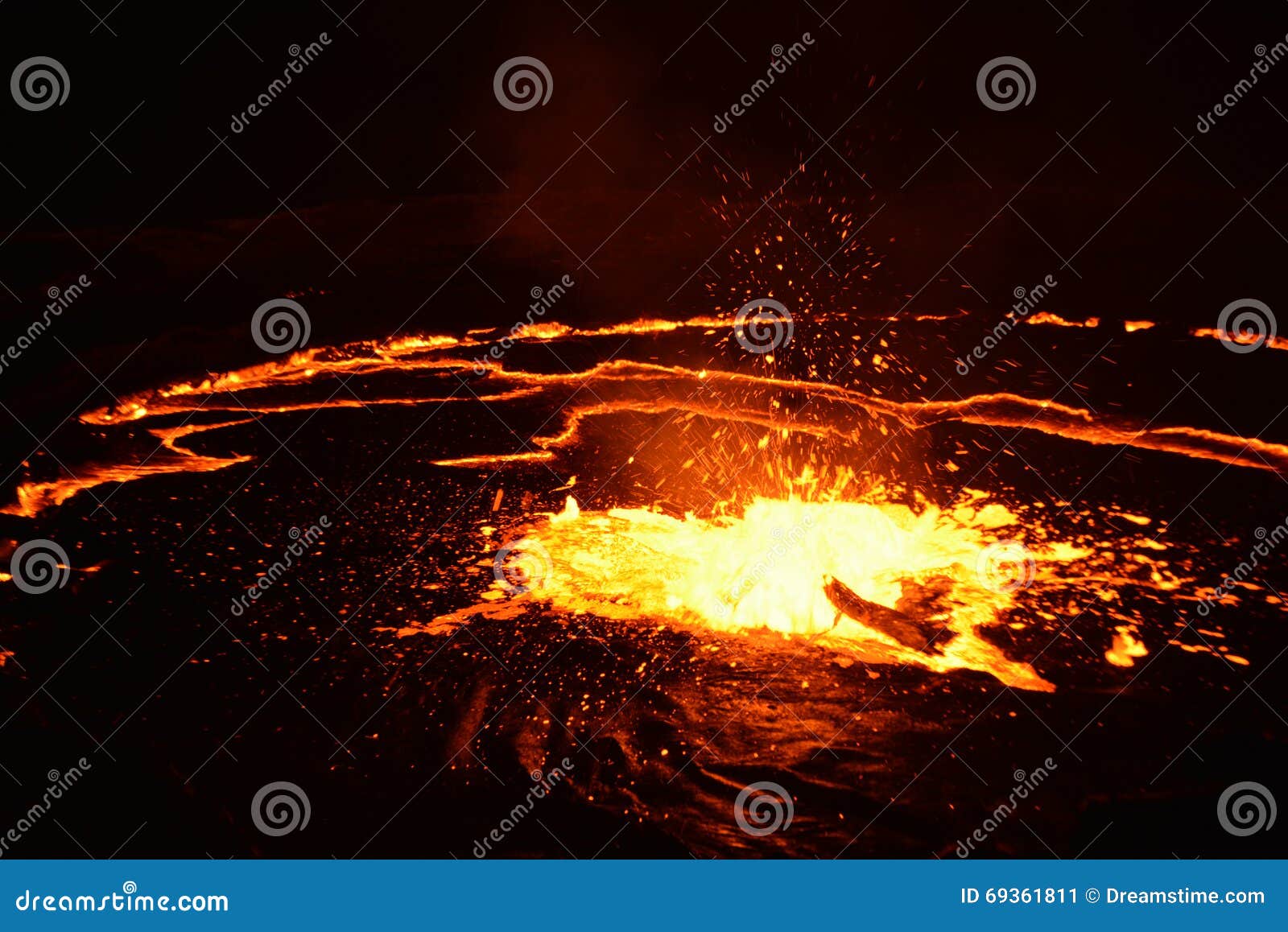 Eruption Of Erta Ale Volcano Royalty-Free Stock Photography ...