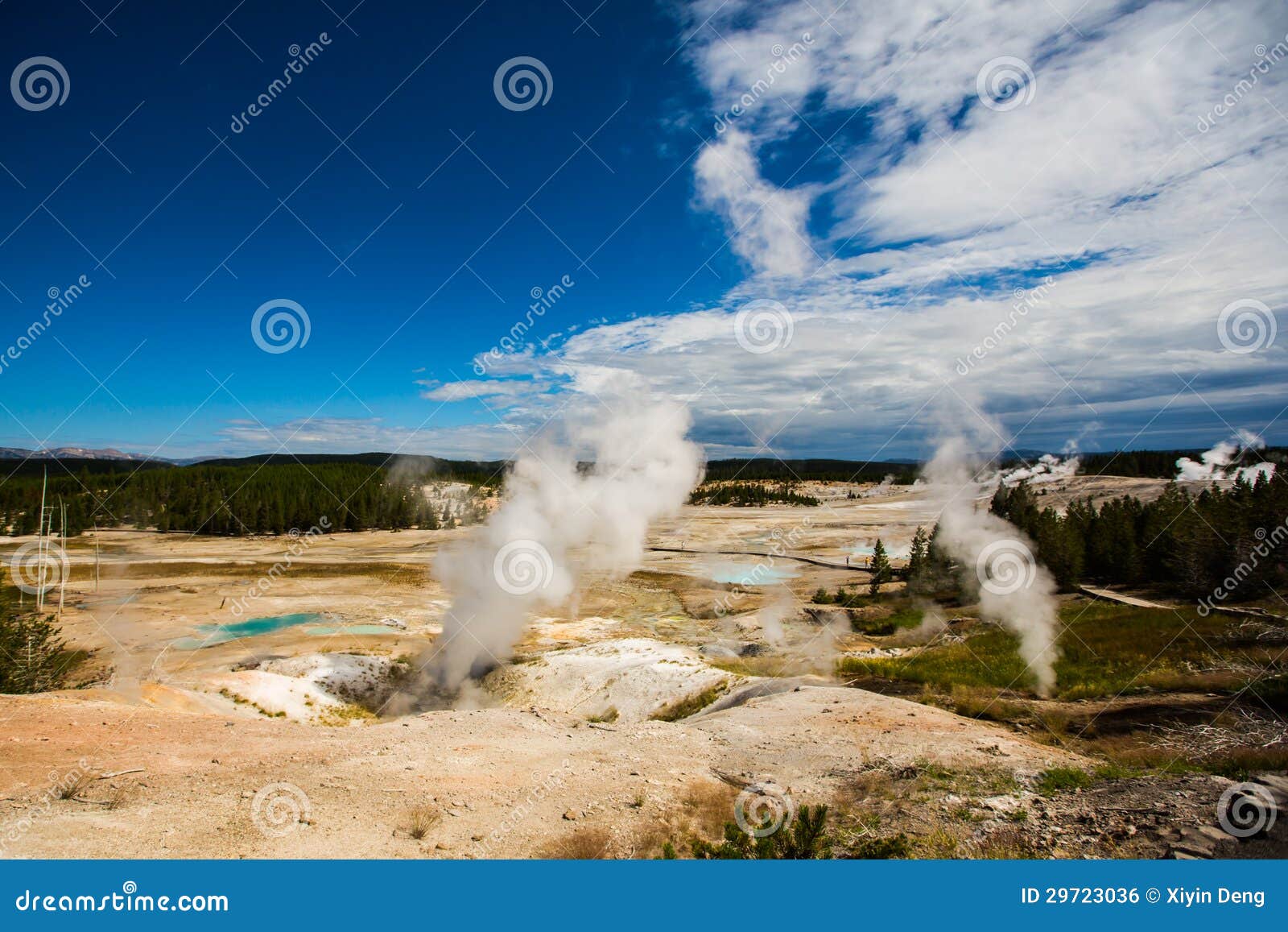 Eruption of the Geothermal in Yellowstone Park Stock Photo - Image of ...