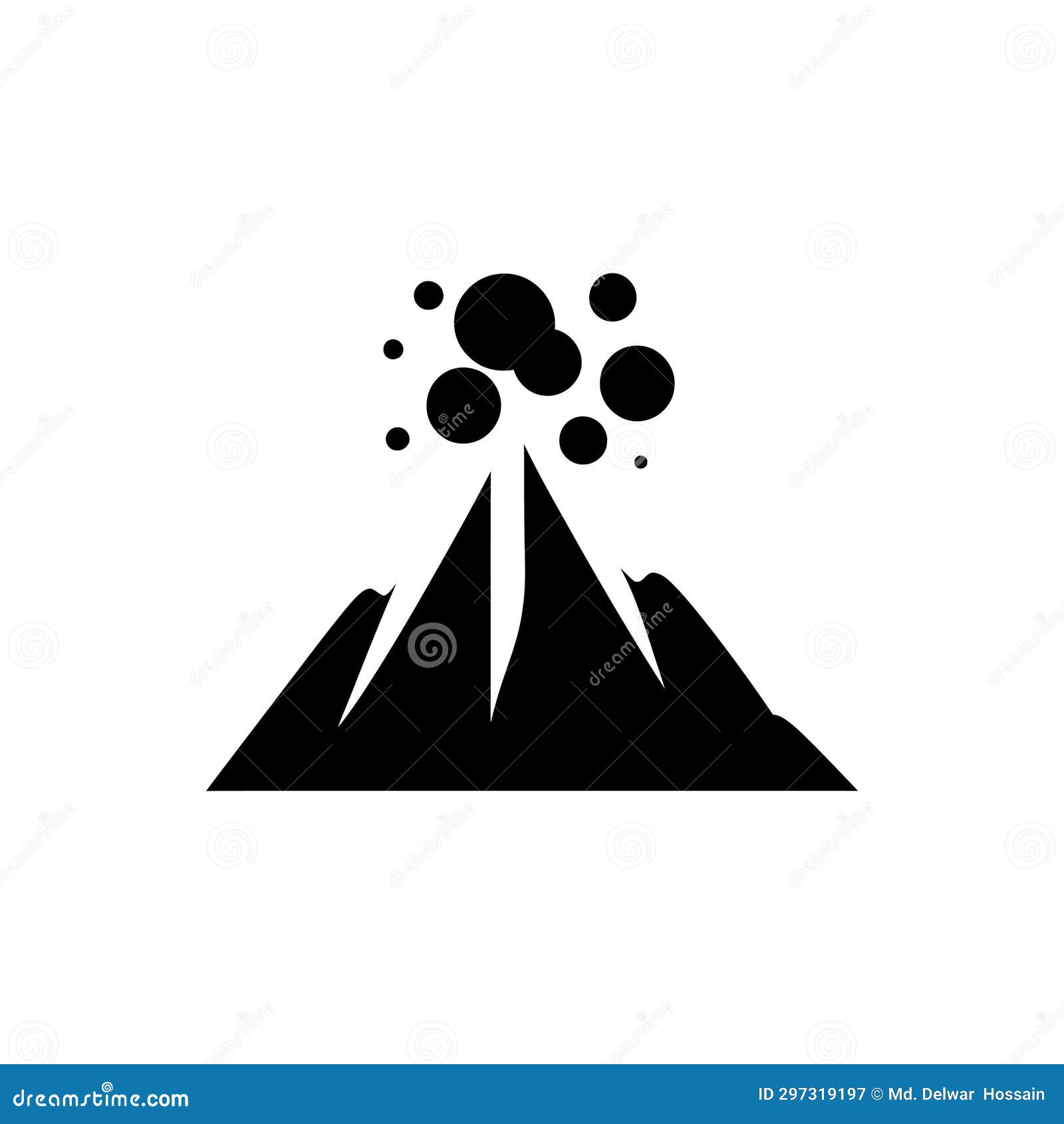 Eruption Icon stock vector. Illustration of earth, logo - 297319197