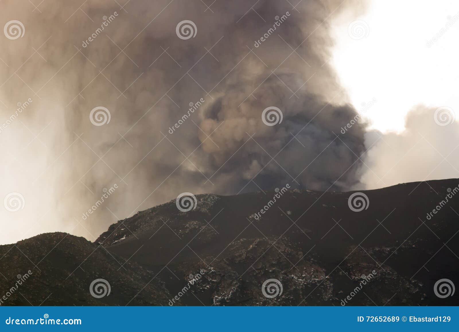 Eruption of Mount Etna stock image. Image of phenomenon - 72652689