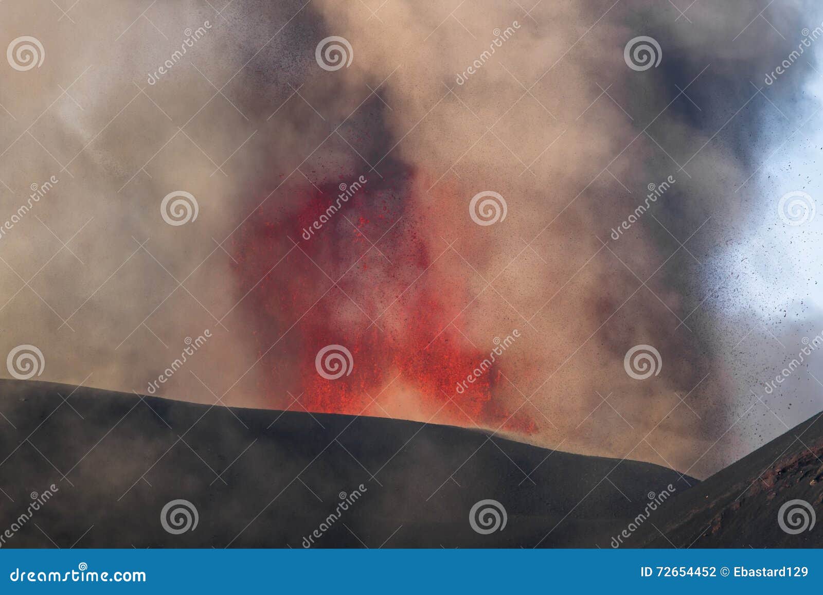 Eruption of Mount Etna stock photo. Image of eruption - 72654452