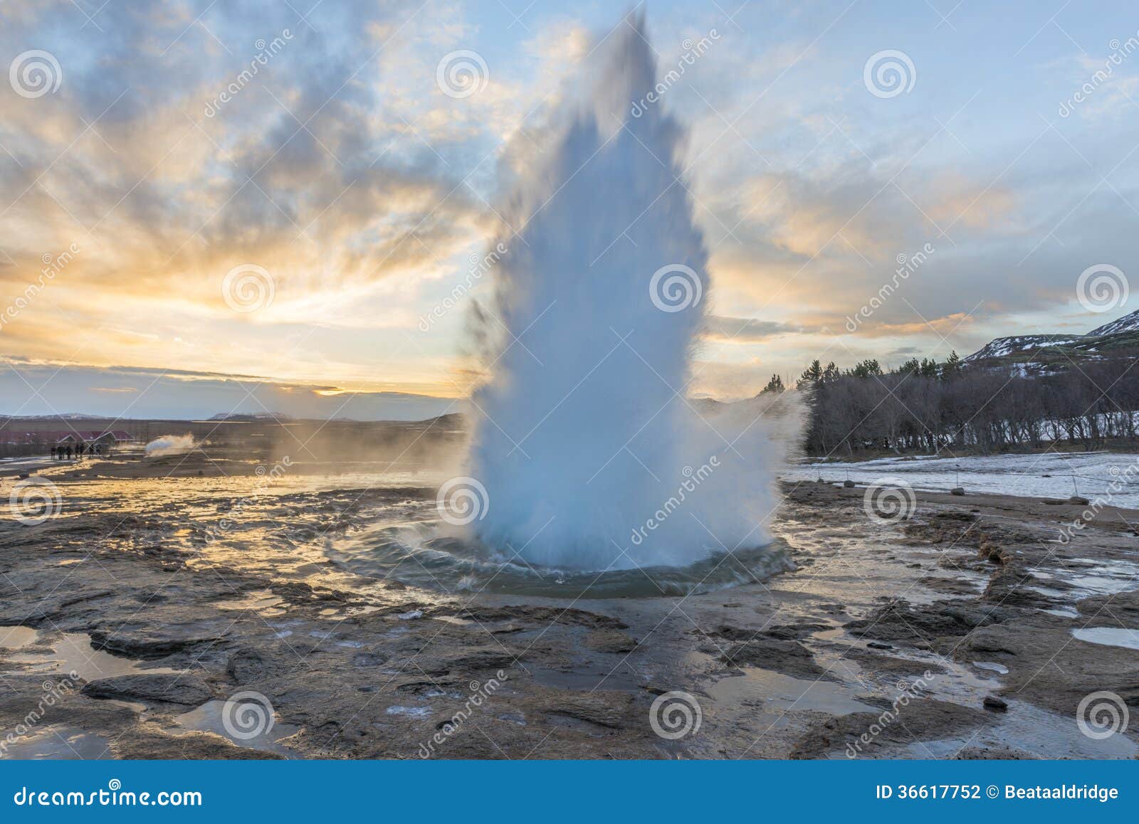 Eruption of Strokkur Geyser in Iceland Stock Photo - Image of strokkur ...