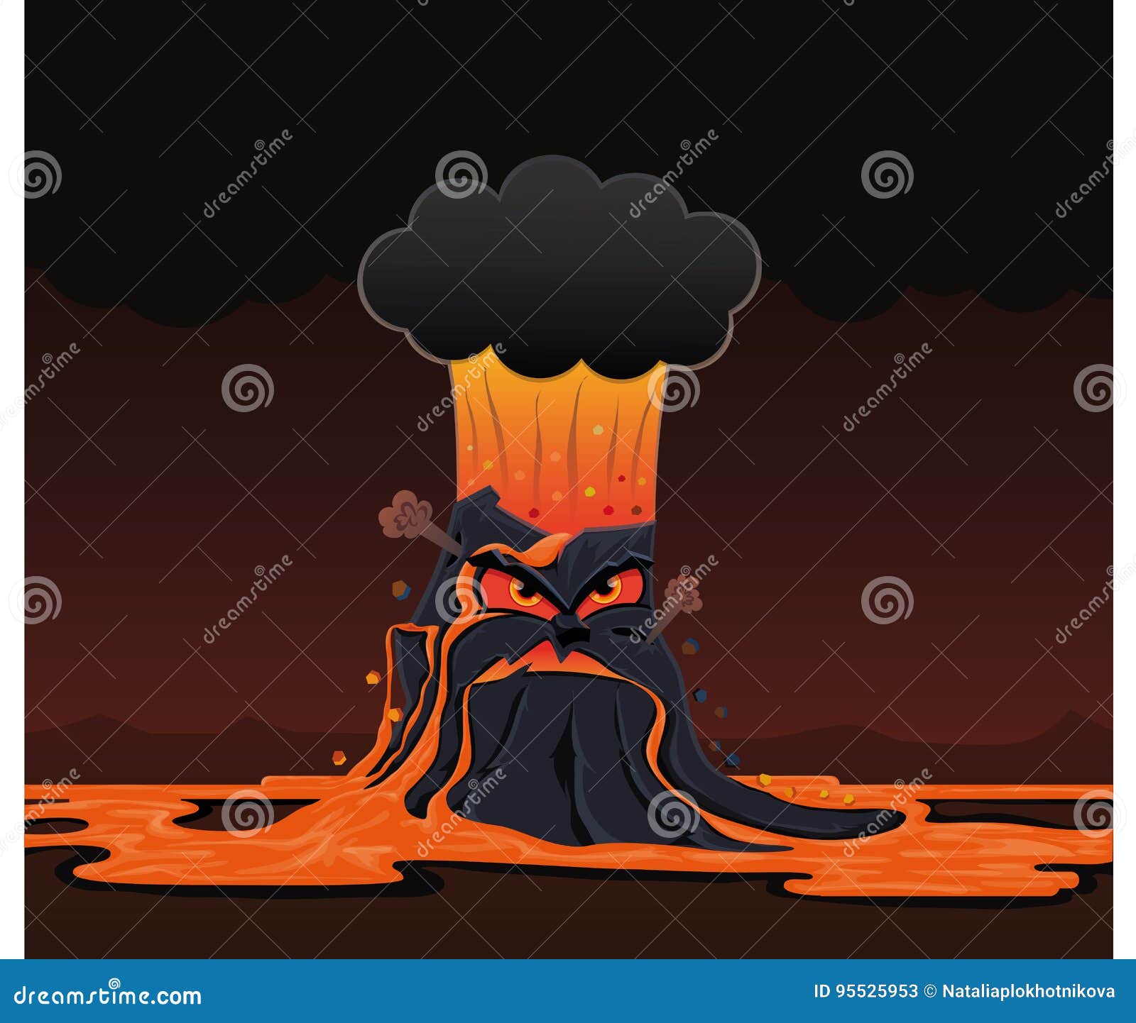 Eruption volcano. stock illustration. Illustration of catastrophe ...