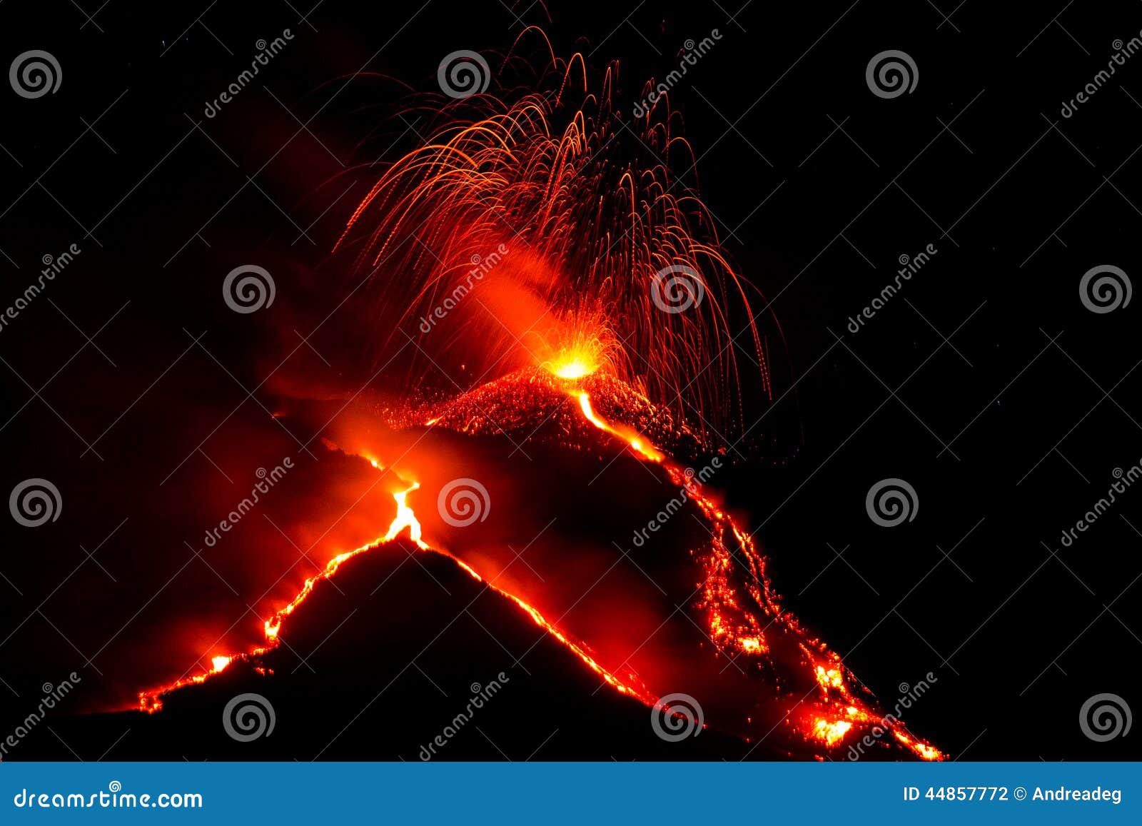 Eruption of Volcano Etna in Sicily Stock Photo - Image of eruption ...