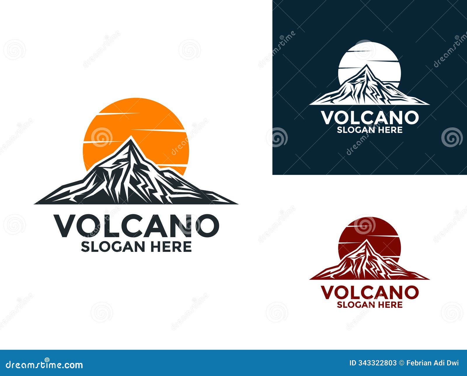 Eruption Volcano Mountain Logo Vector, Mountain Volcano Logo Design ...