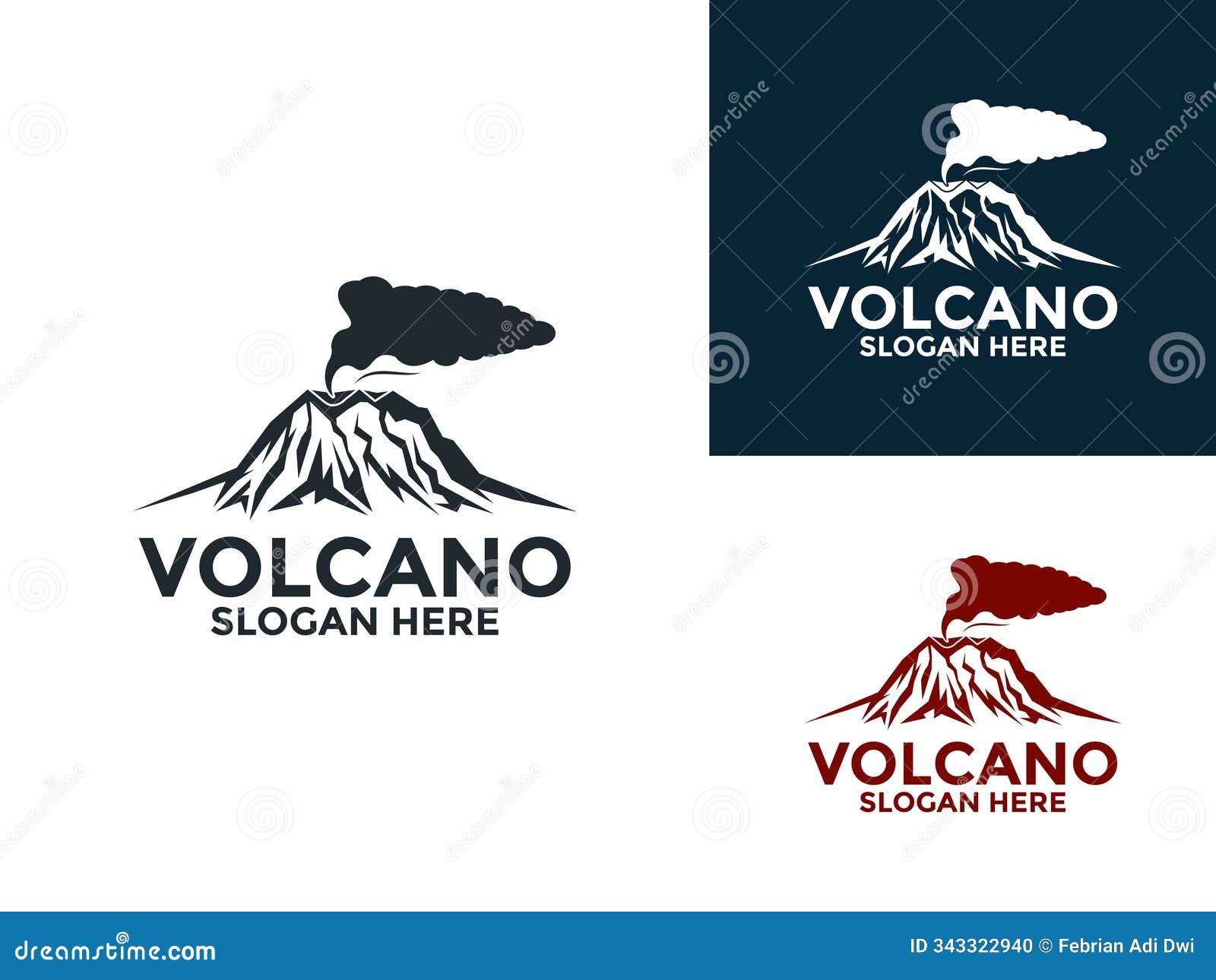 Eruption Volcano Mountain Logo Vector, Mountain Volcano Logo Design ...