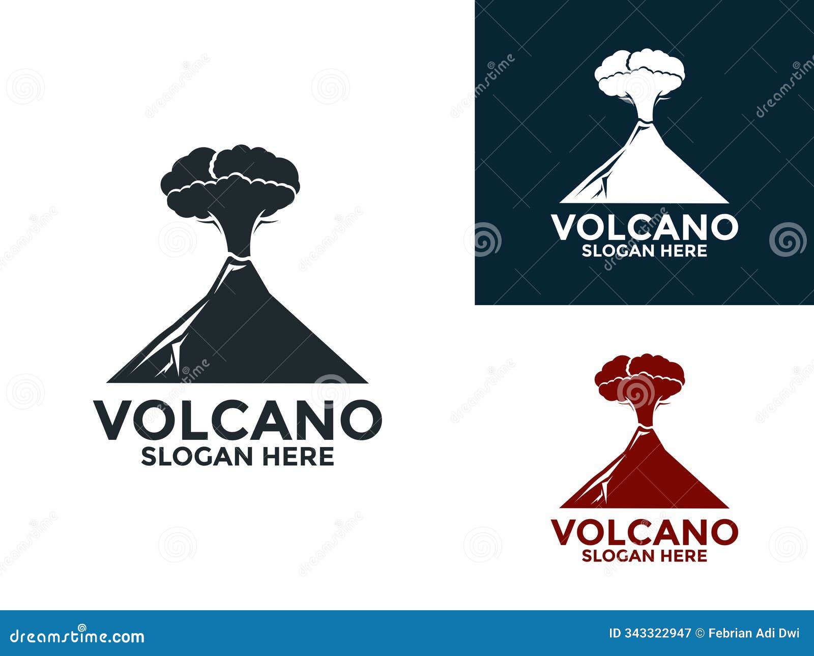 Eruption Volcano Mountain Logo Vector, Mountain Volcano Logo Design ...