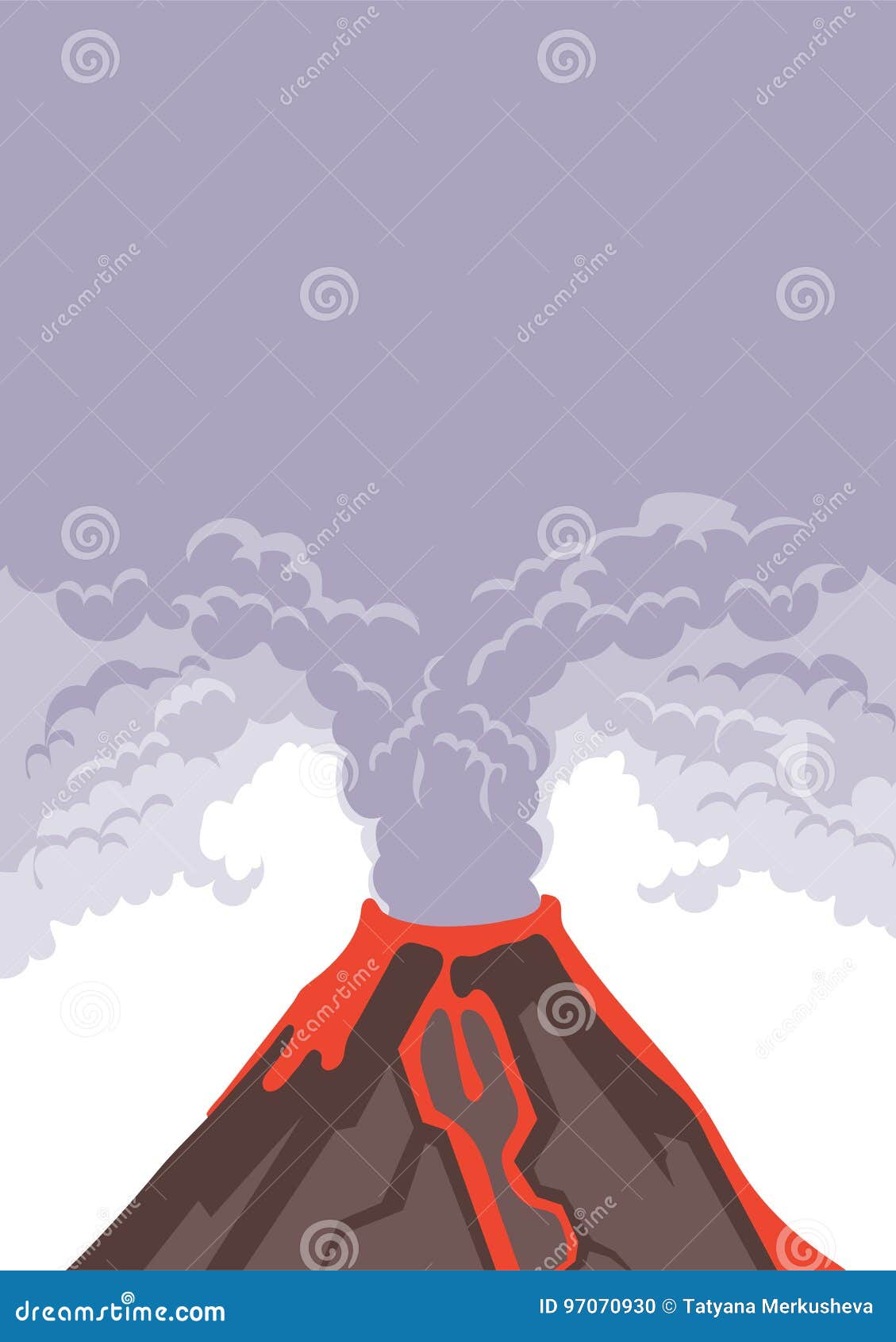 Volcano Smoke Cartoon Vector | CartoonDealer.com #71636357