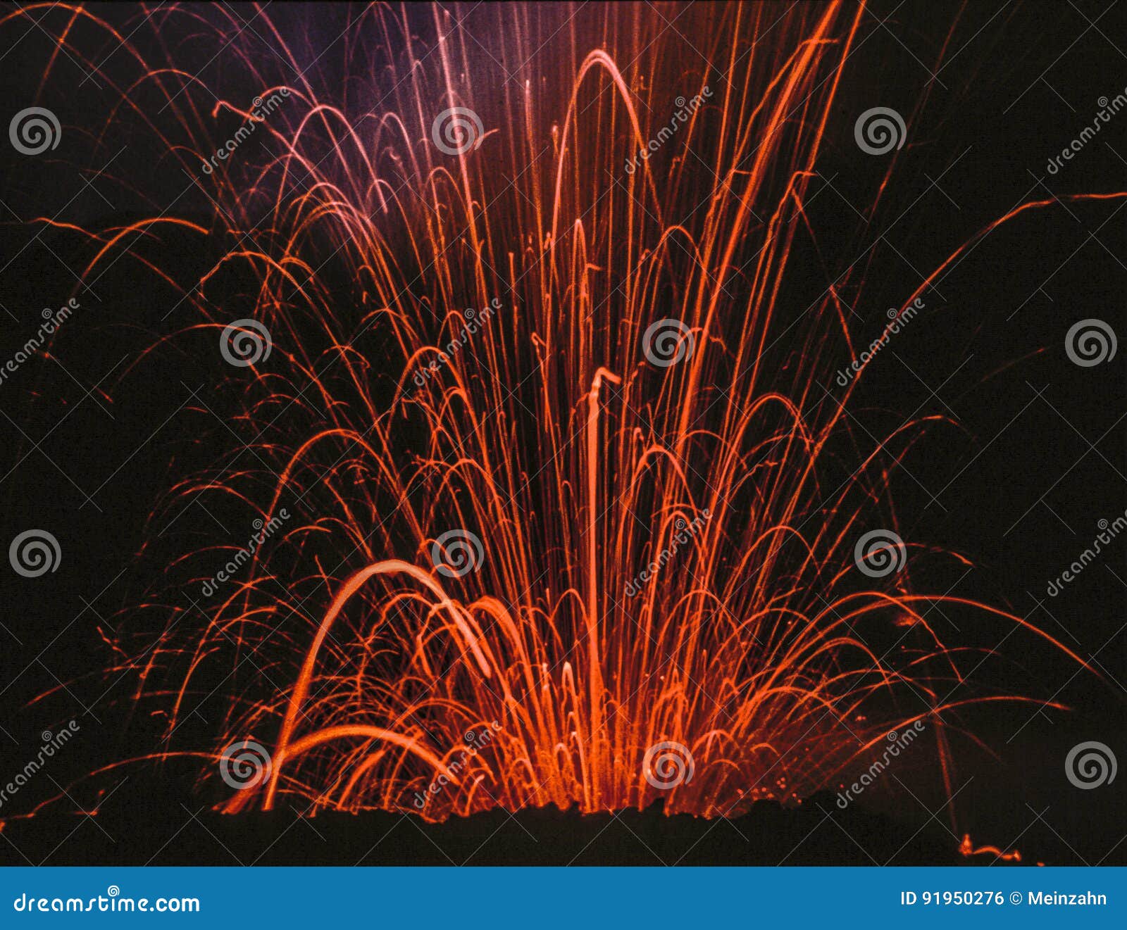 Eruption of the Volcano Stromboly by Night Stock Photo - Image of ...