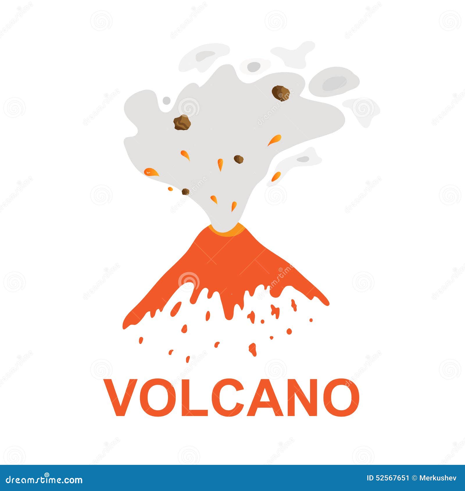 Eruption of a Volcano, Vector Logo Stock Vector - Illustration of magma ...