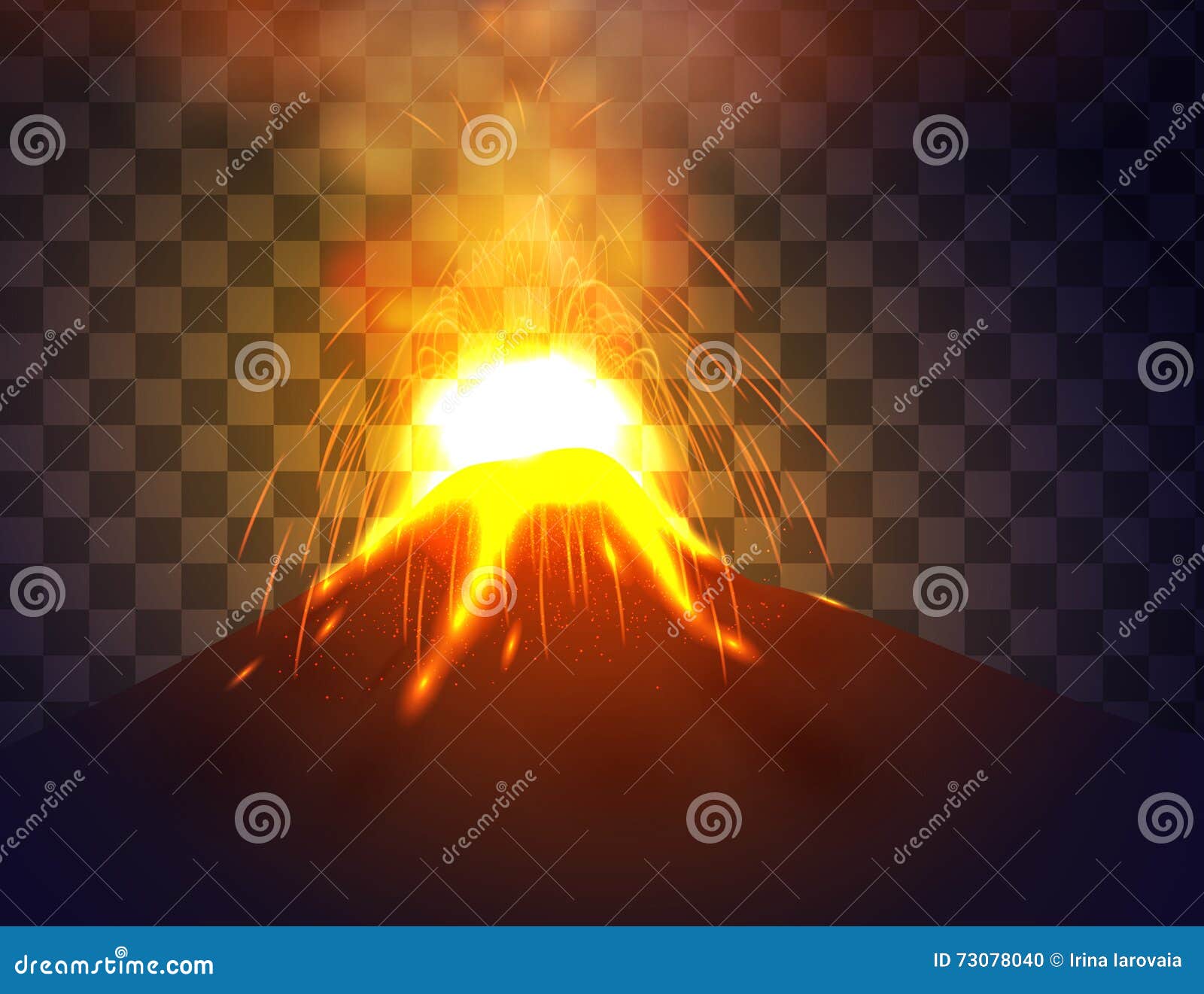 Volcano Vector Set Of Silhouettes. | CartoonDealer.com #73220797