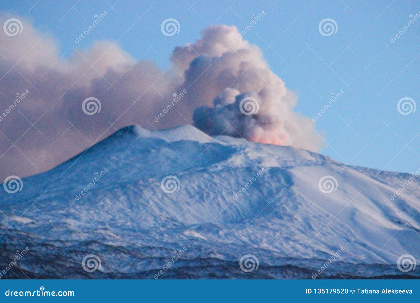 Eruption of vulcano Etna stock photo. Image of full - 135179520