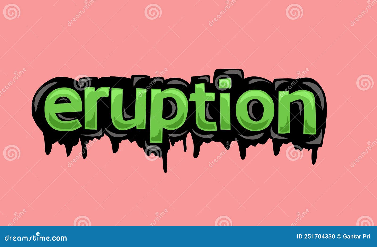 ERUPTION Writing Vector Design on Pink Background Stock Illustration ...