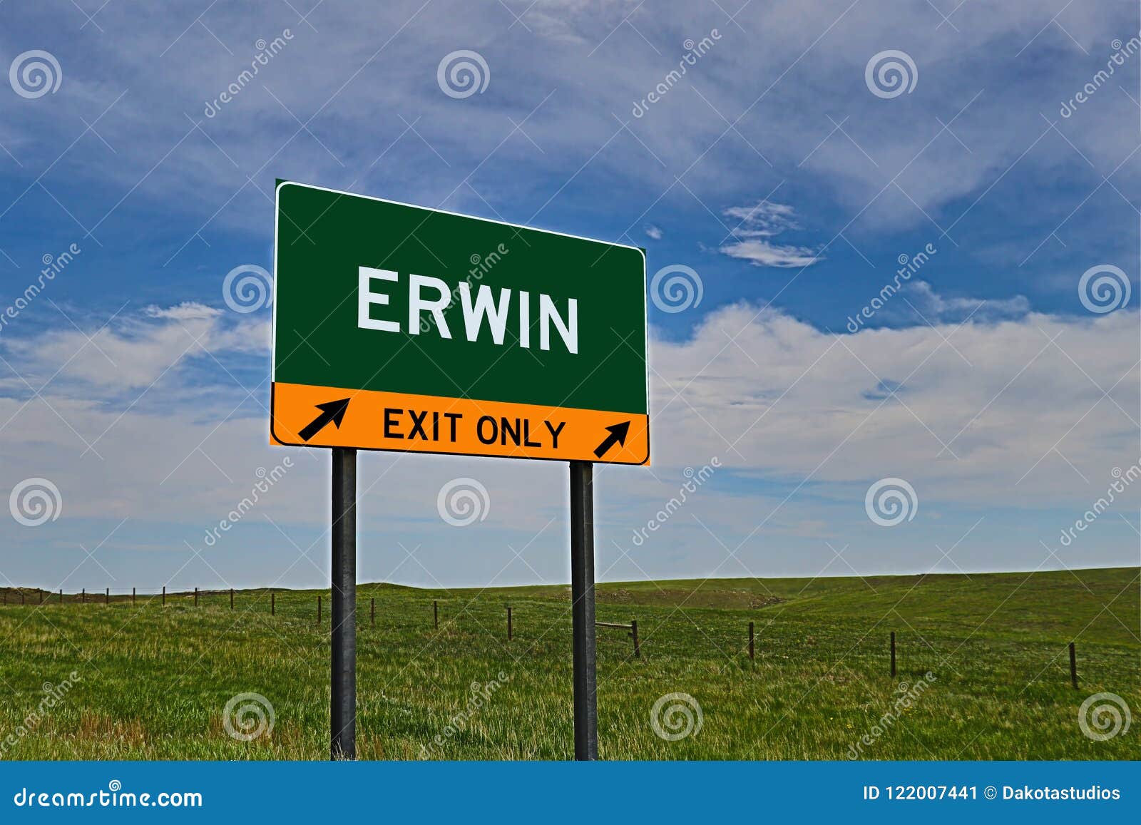 US Highway Exit Sign for Erwin Stock Image - Image of grass, navigation ...