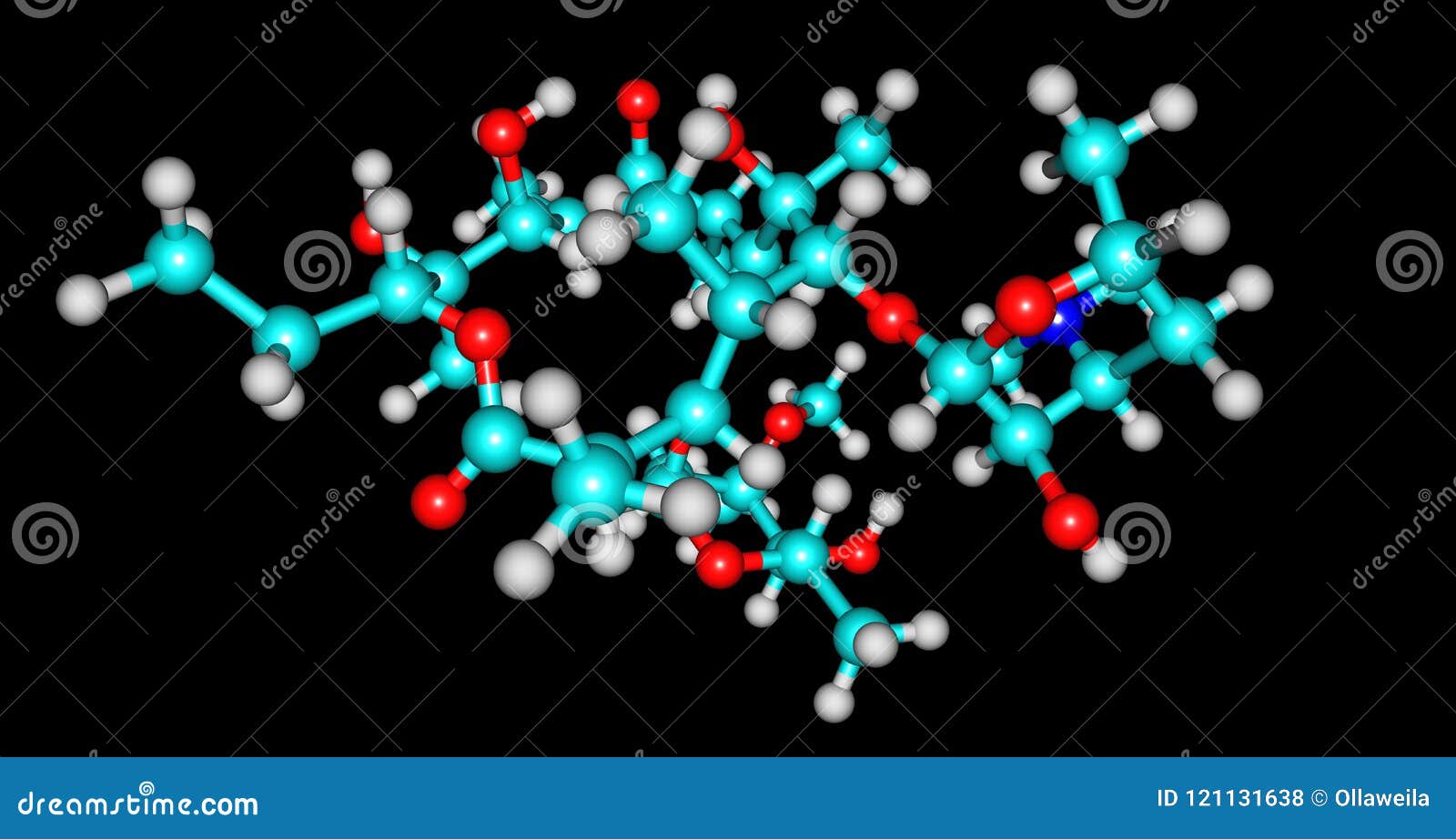 Erythromycin Molecular Structure Isolated on Black Stock Illustration ...