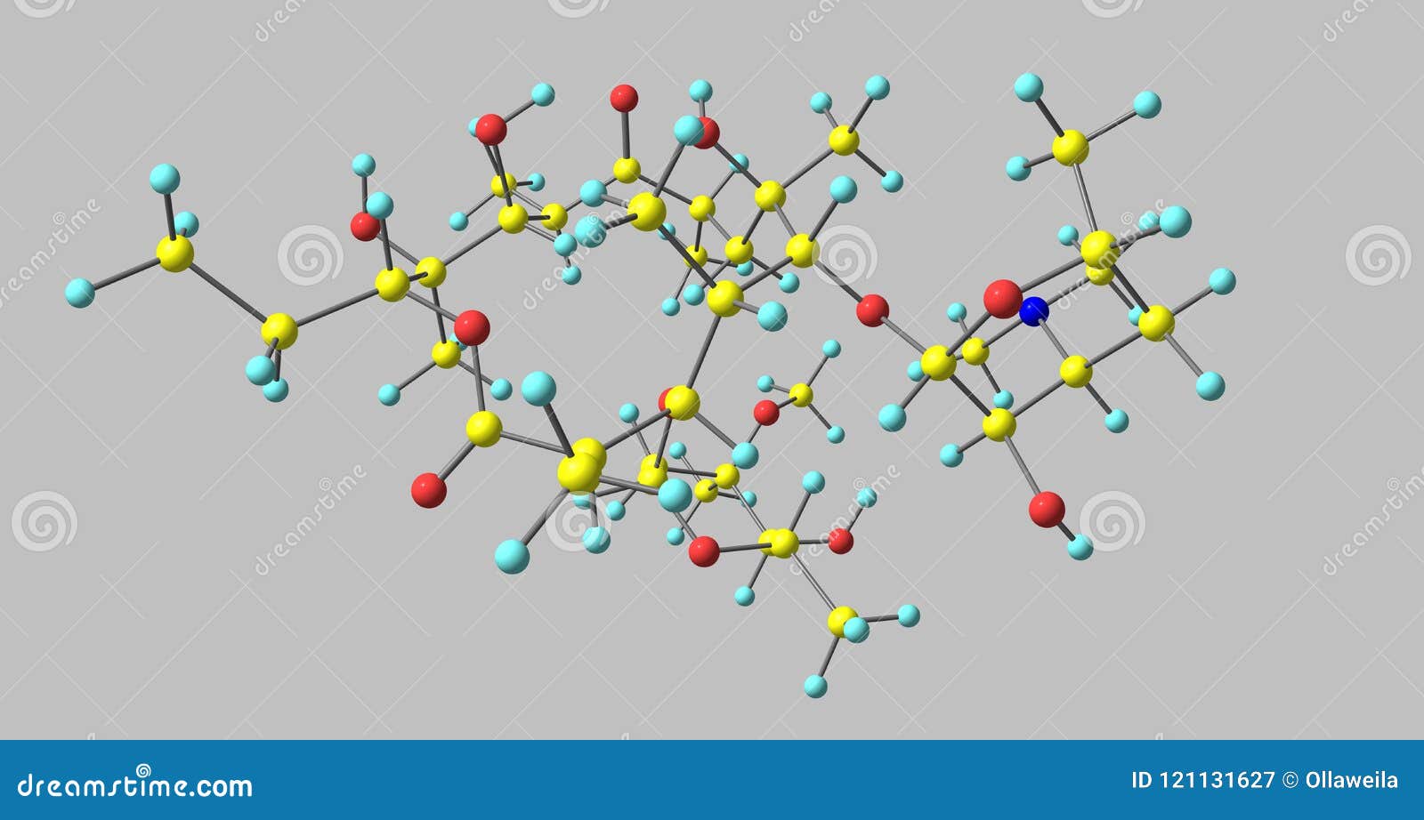 Erythromycin Molecular Structure Isolated on Grey Stock Illustration ...
