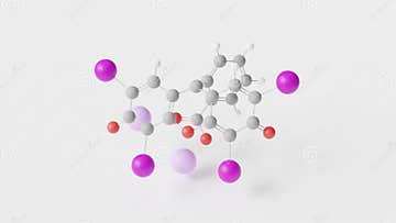 Erythrosine Molecule 3d, Molecular Structure, Ball and Stick Model ...