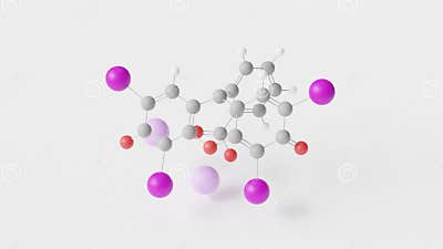 Erythrosine Molecule 3d, Molecular Structure, Ball and Stick Model ...