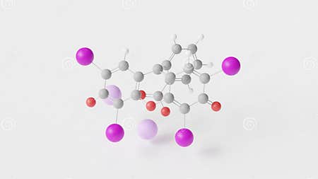 Erythrosine Molecule 3d, Molecular Structure, Ball and Stick Model ...