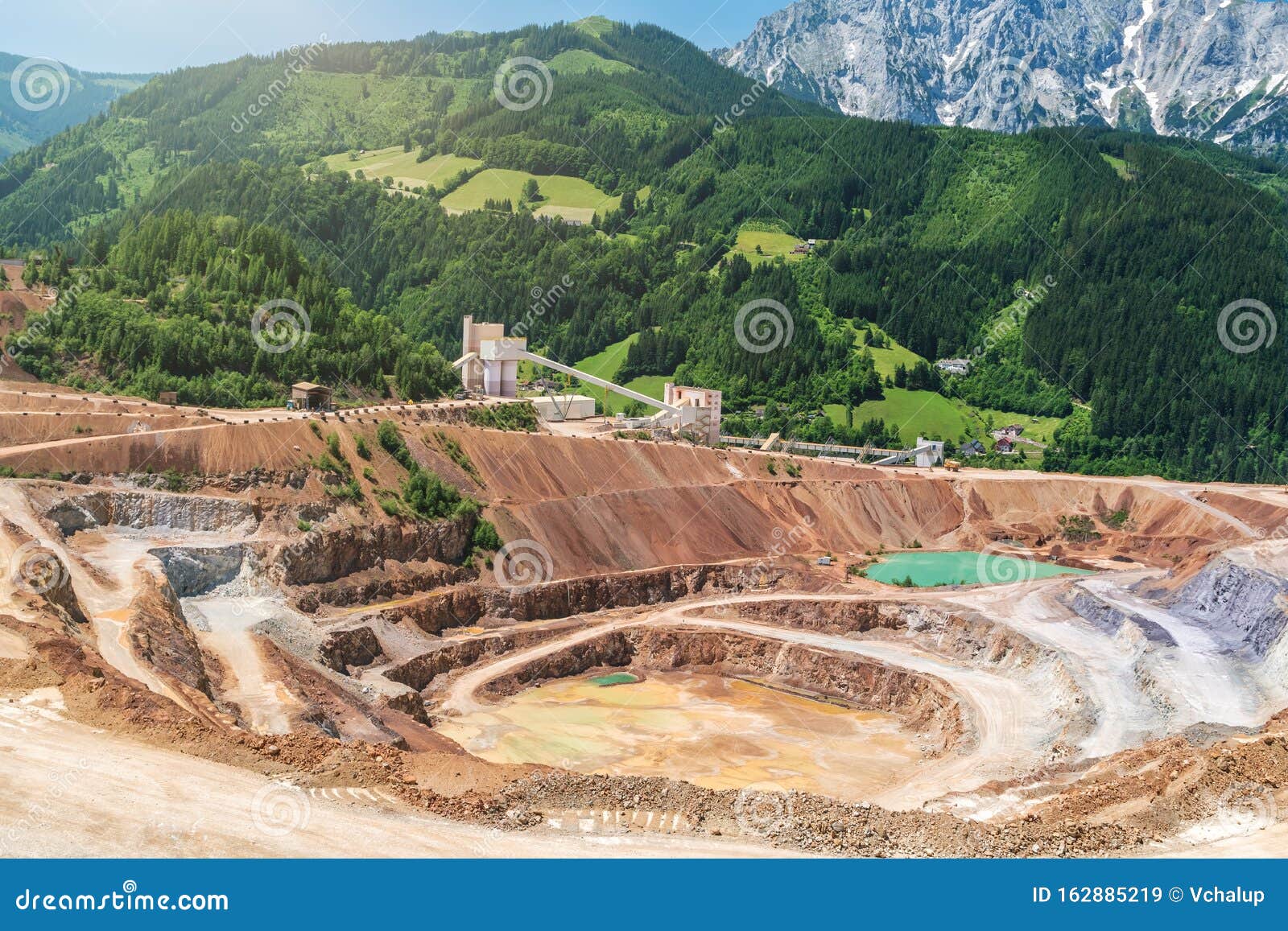 Erzberg Iron Mine in Styria in Austria. Stock Image - Image of terrain ...