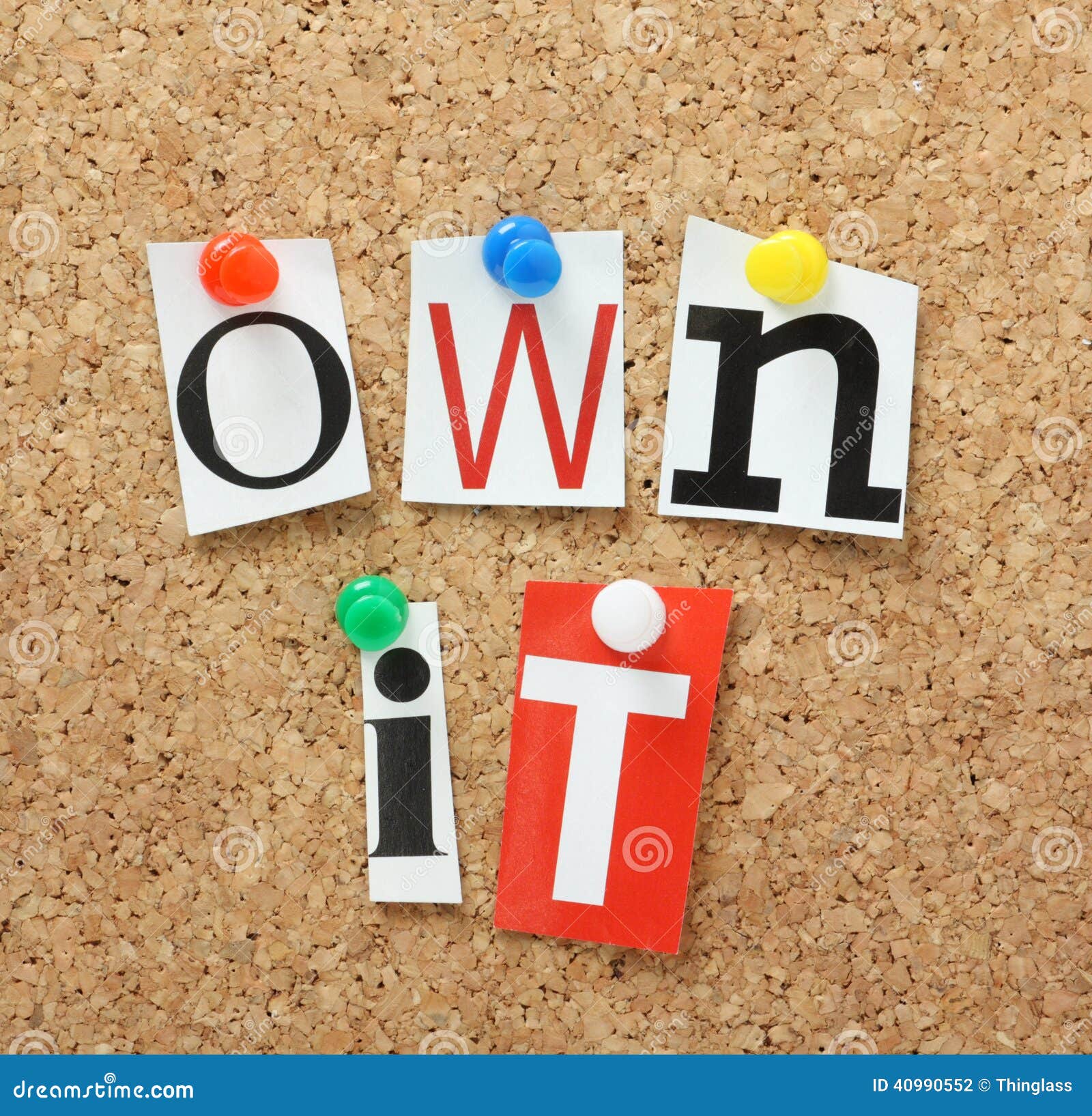 Es besitzen stockfoto. Bild von meldung, mehrfarbig, collage - 40990552