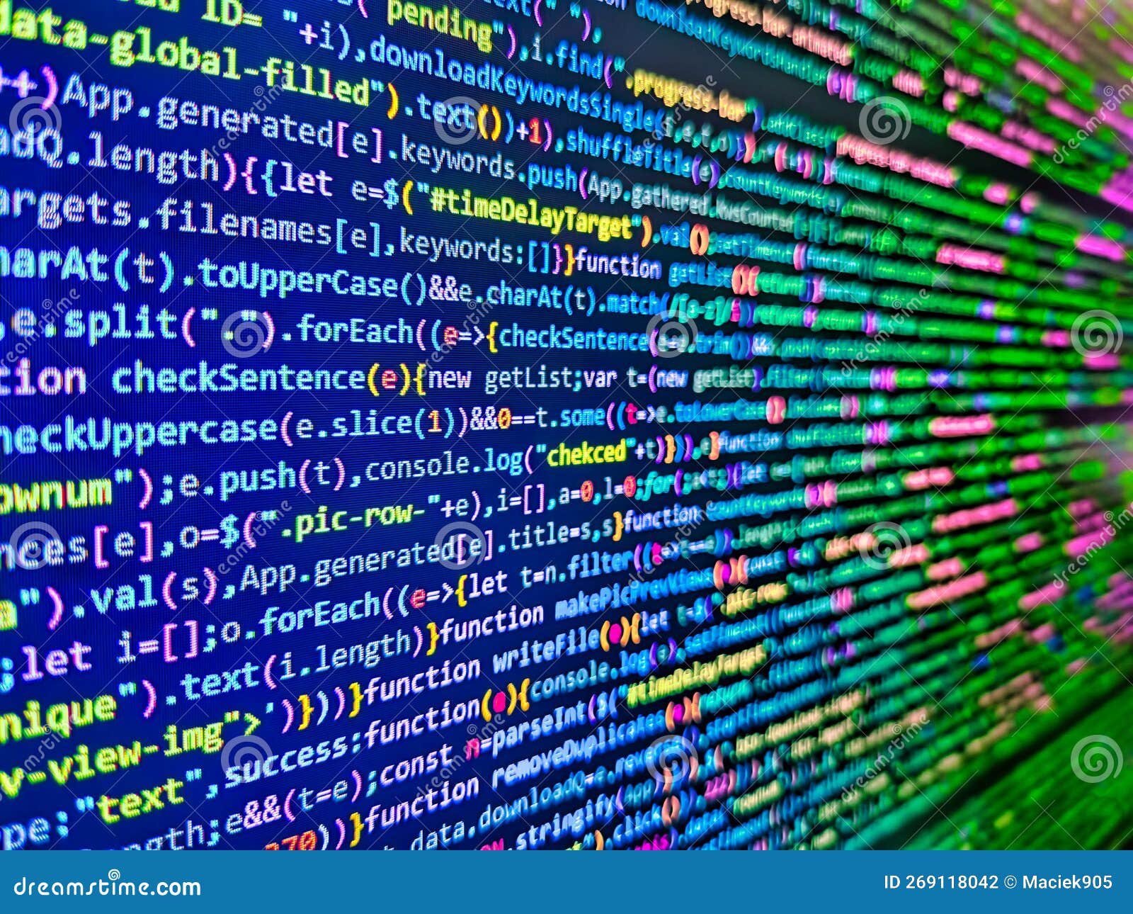 Es Código Html Y Javascript Con Secuencias De Comandos Y Funciones Resaltadas. La Bandera De ...