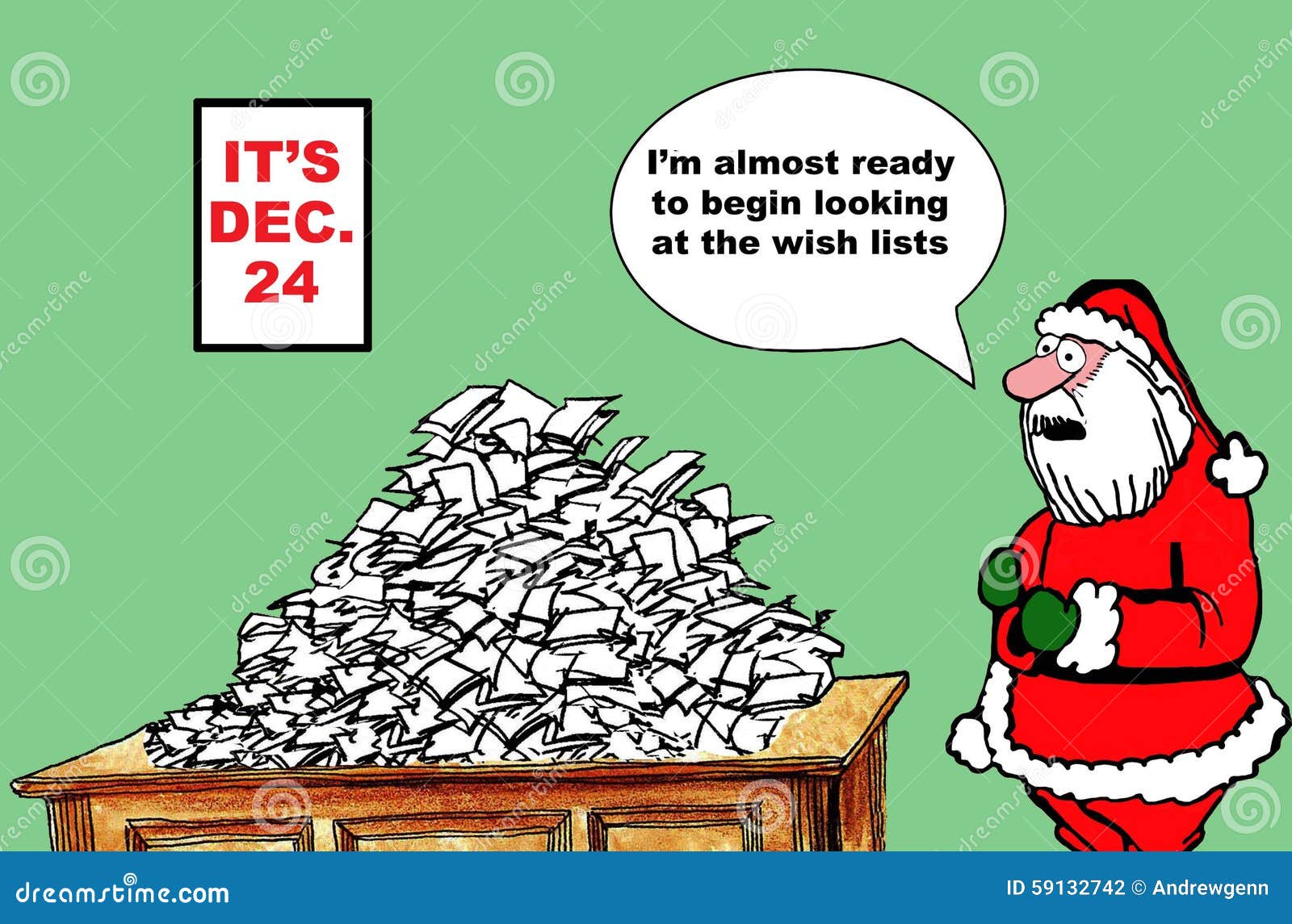 Es el 24 de diciembre stock de ilustración. Ilustración de santa - 59132742
