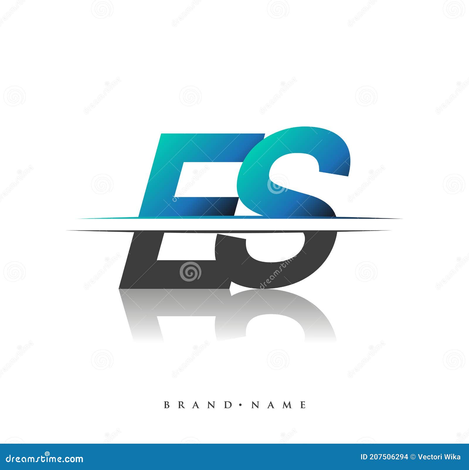 ES Initial Logo Company Name Colored Black and Blue, Simple and Modern ...