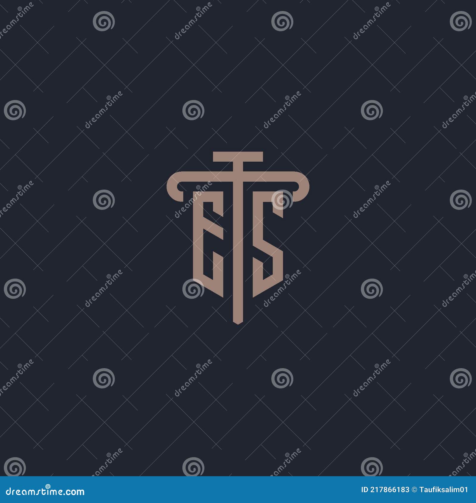 ES Initial Logo Monogram with Pillar Icon Design Stock Vector ...
