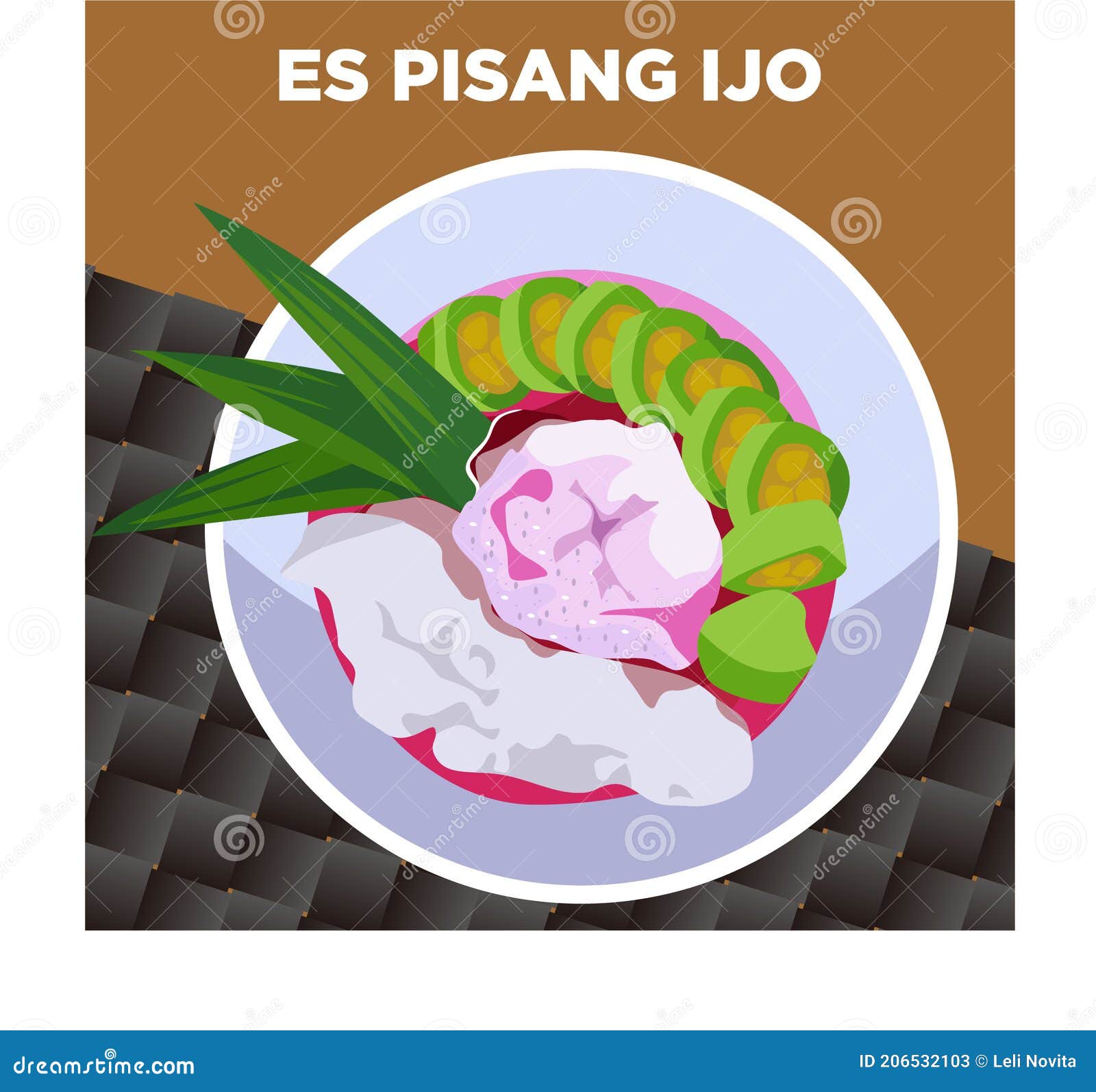 Es Pisang Ijo Indonesian Traditional Drinks And Food From Makassar Indonesia Stock Image