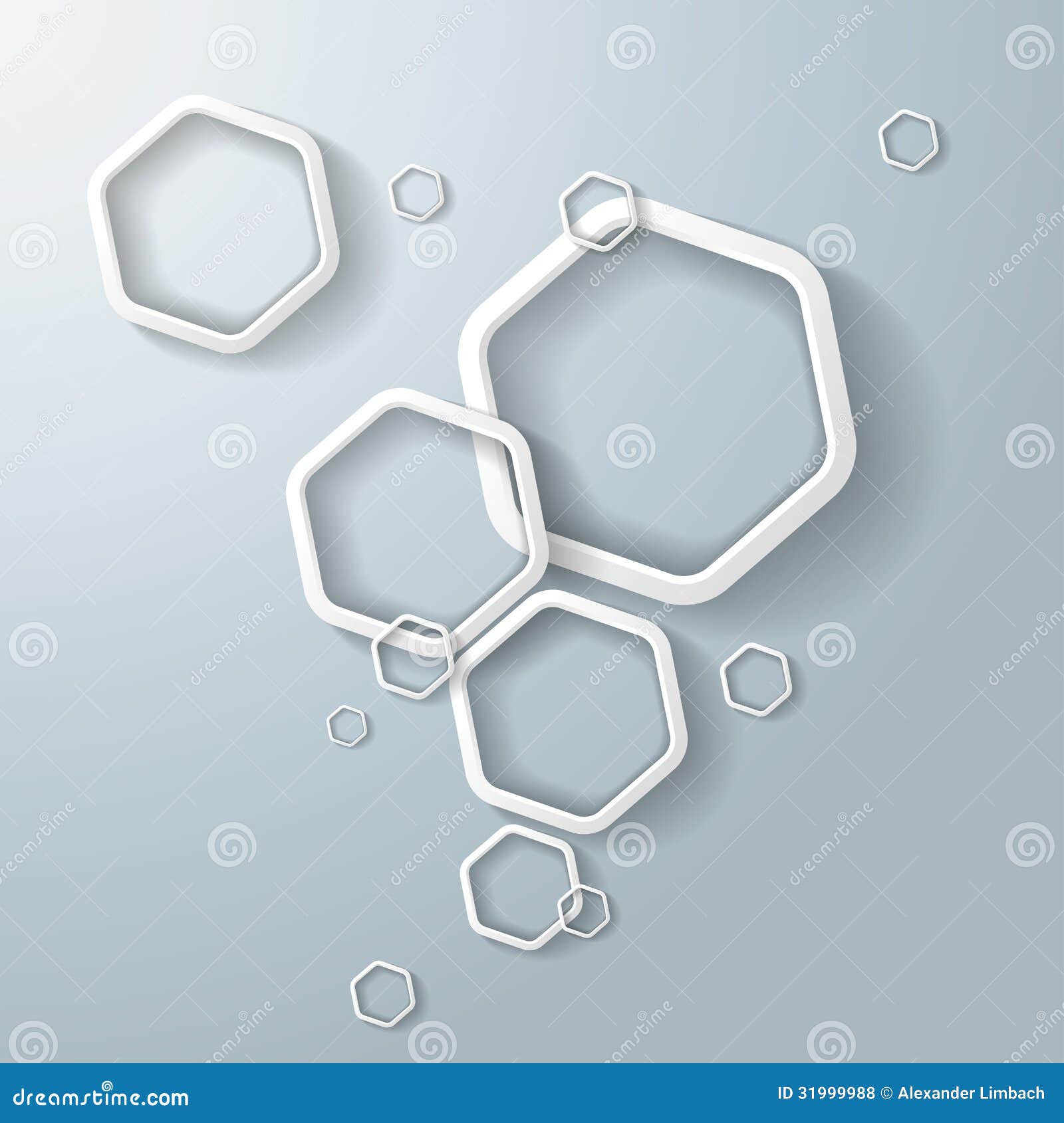 Esagono Bianco Ring Bubbles Illustrazione Vettoriale - Illustrazione di ...