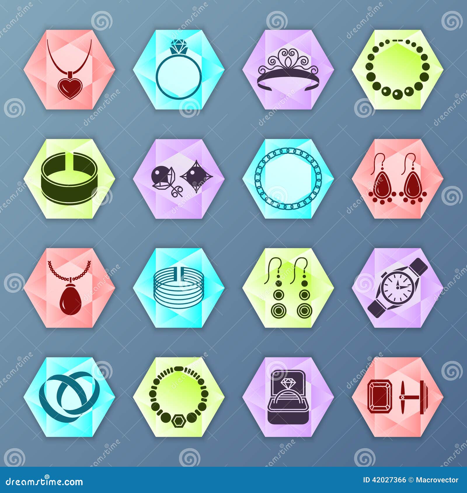 Esagono Dell'icona Dei Gioielli Illustrazione Vettoriale ...