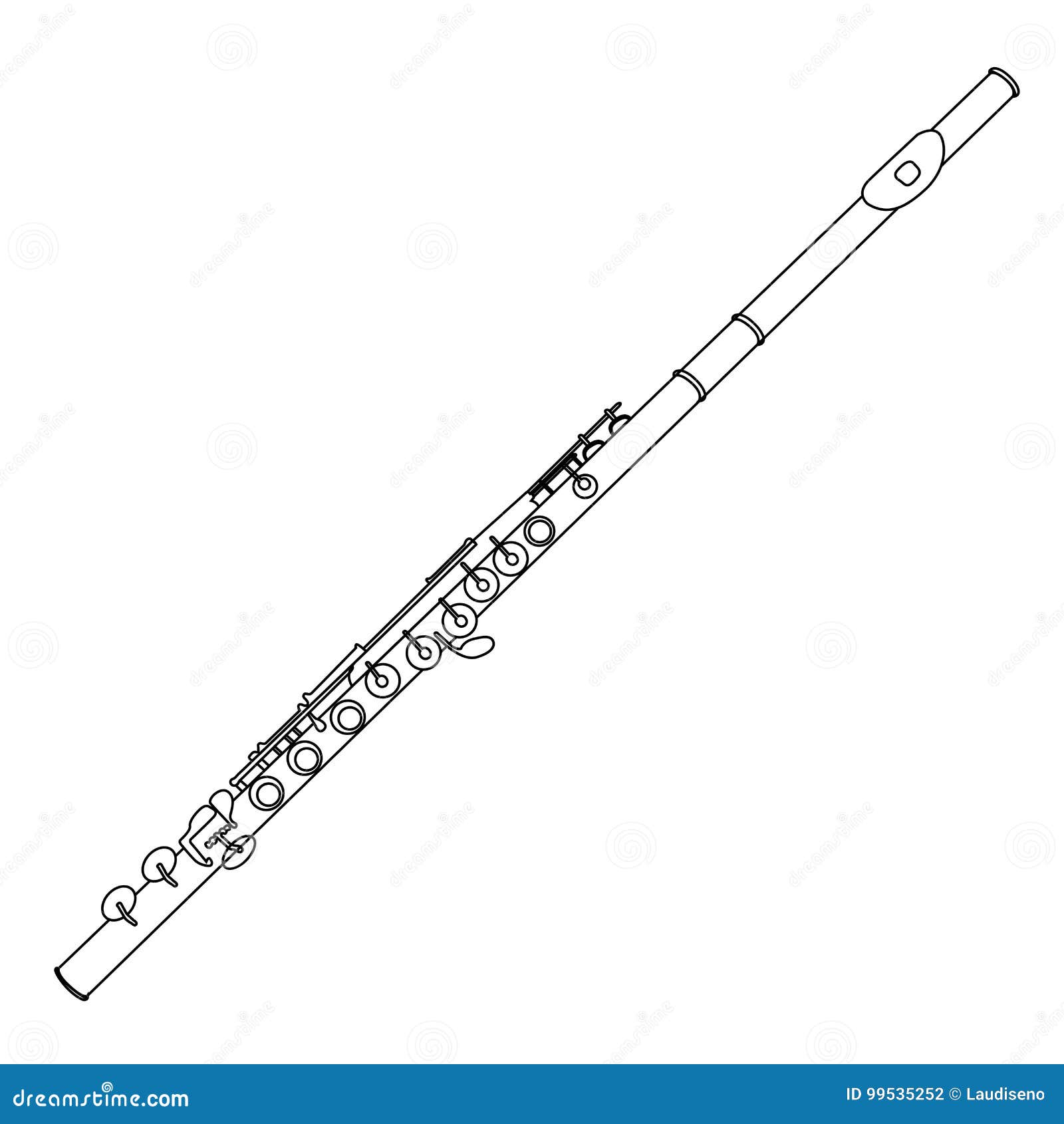 Esboço isolado da flauta ilustração do vetor. Ilustração de vetor ...