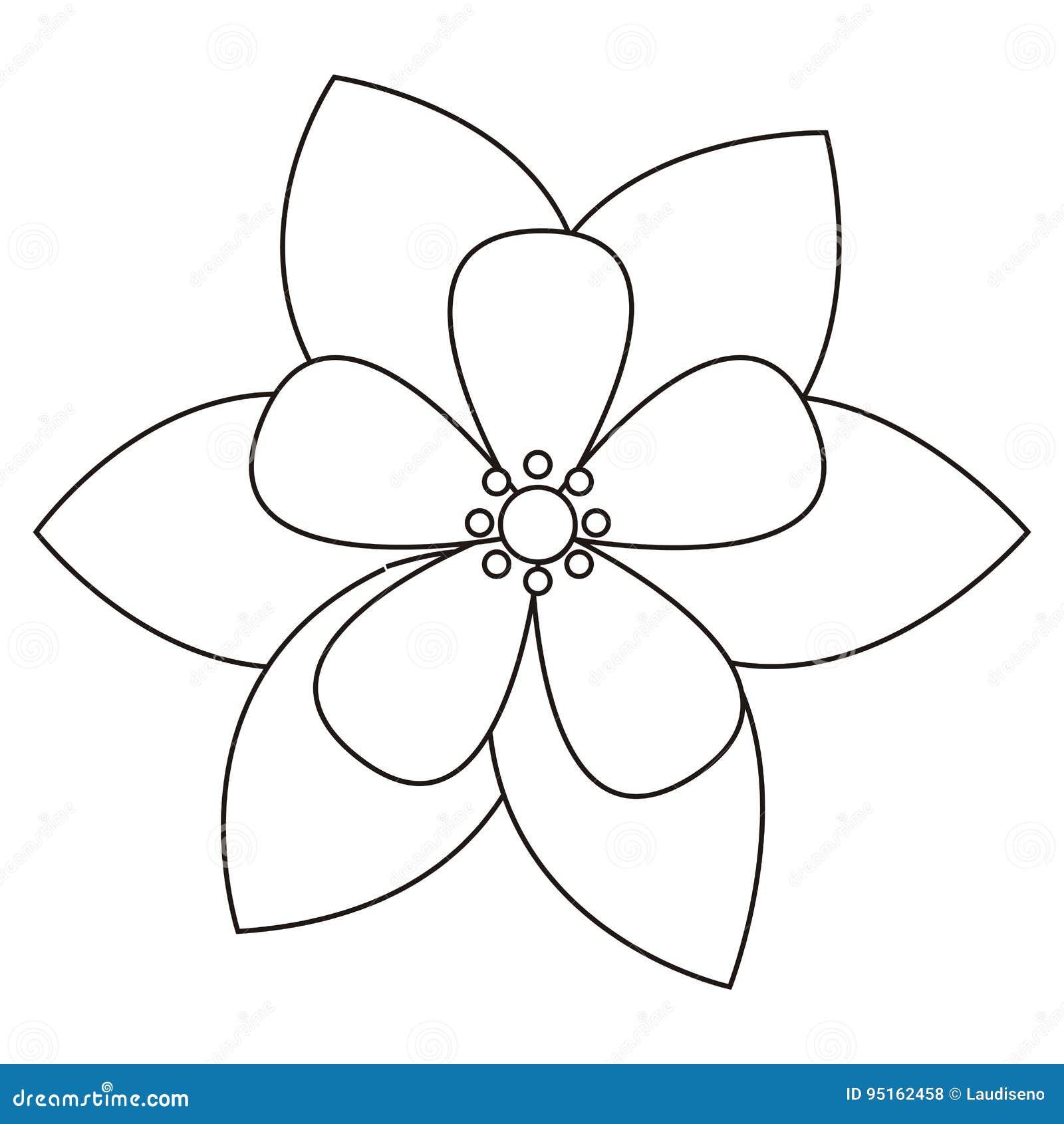 Esboço isolado da flor ilustração stock. Ilustração de jardim - 95162458