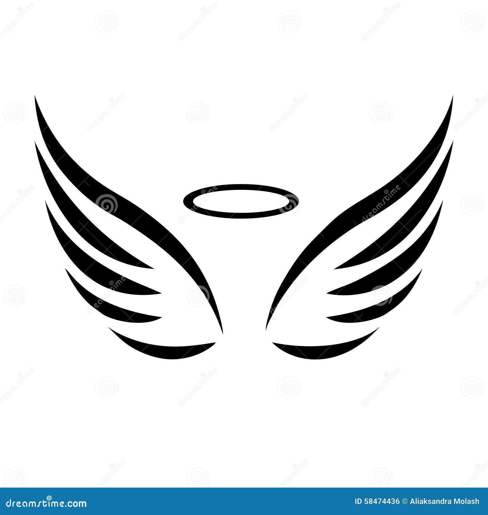 Esboço Do Vetor Das Asas Do Anjo Ilustração do Vetor - Imagem: 58474436