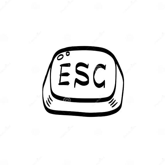 Esc Button Icon. Hand Drawn Control Key Stock Illustration ...