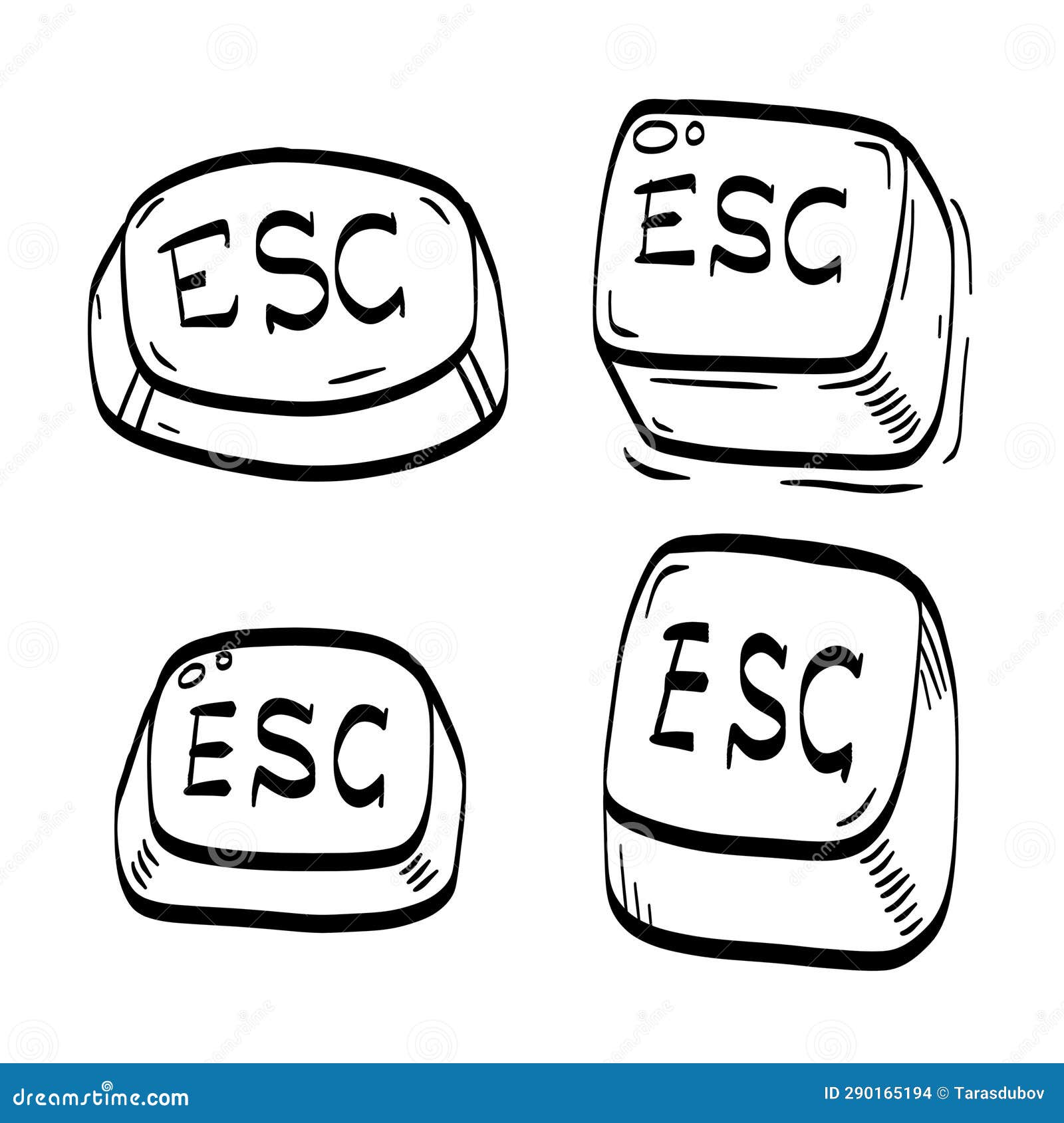 Esc Button Icon. Hand Drawn Control Key Stock Vector - Illustration of ...