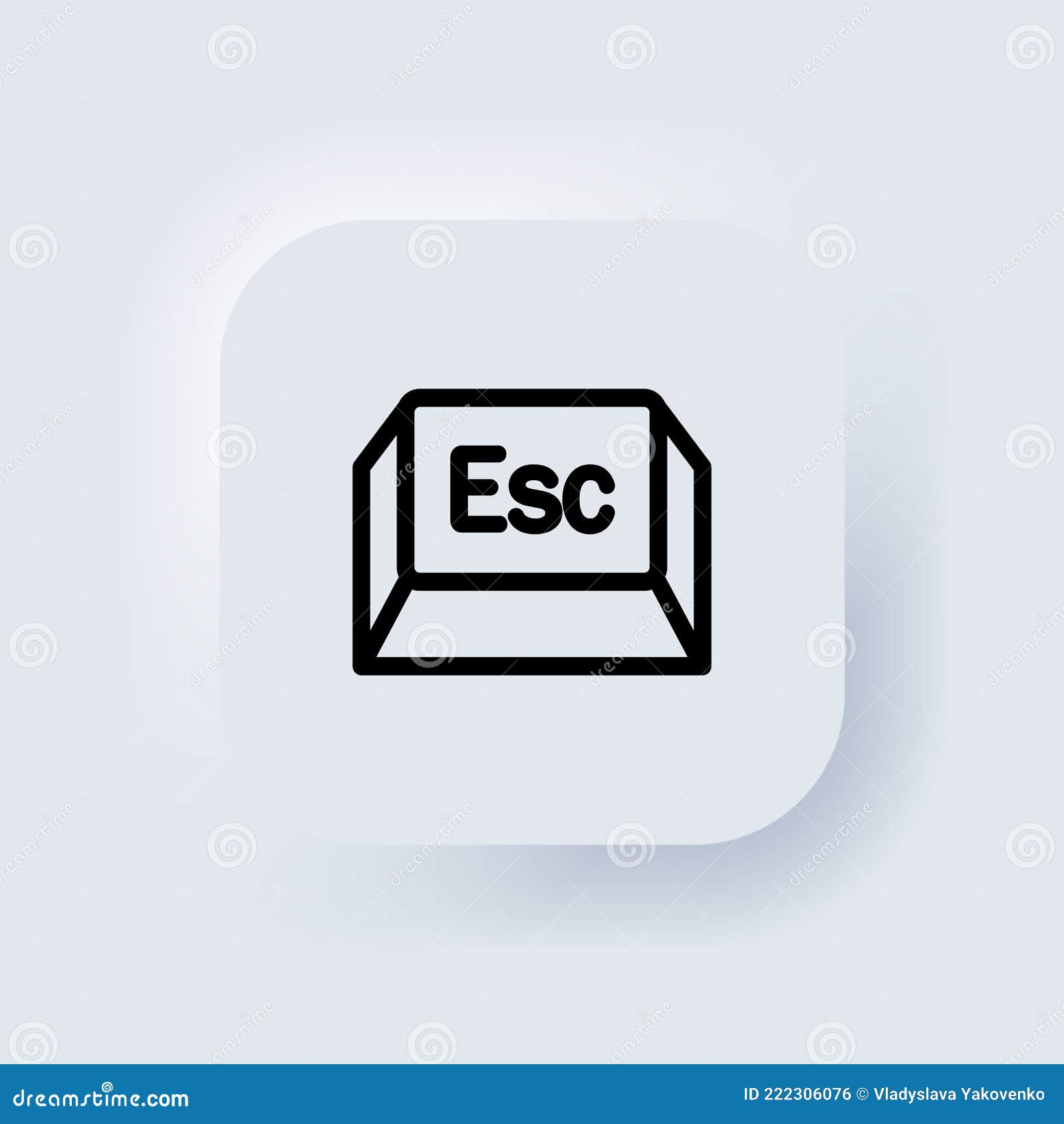 Esc Button Icon. Keyboard Icon. Neumorphic UI UX White User Interface ...