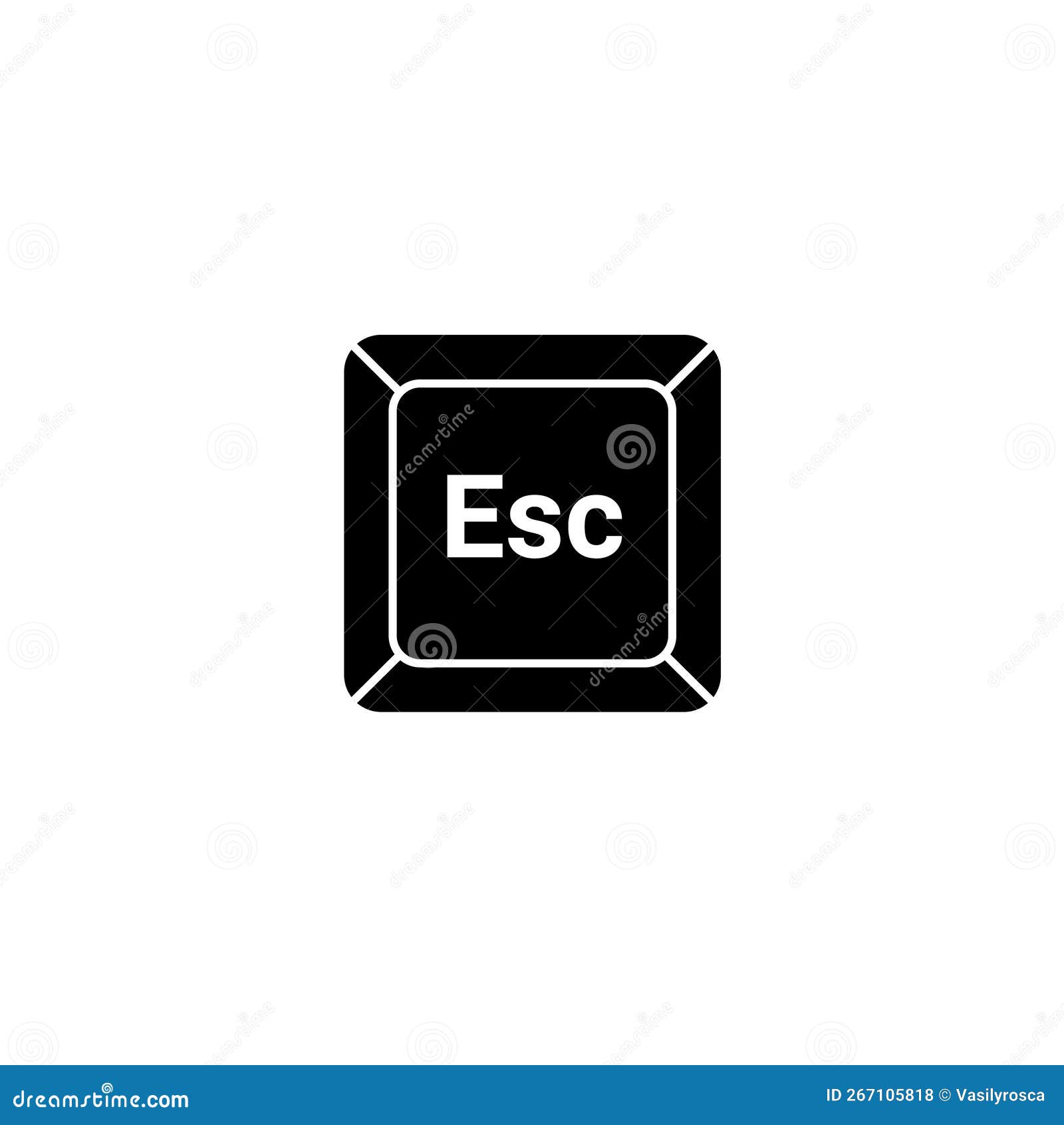 Esc Button Key Vector Icon Escape Keyboard Logo Computer Cartoon