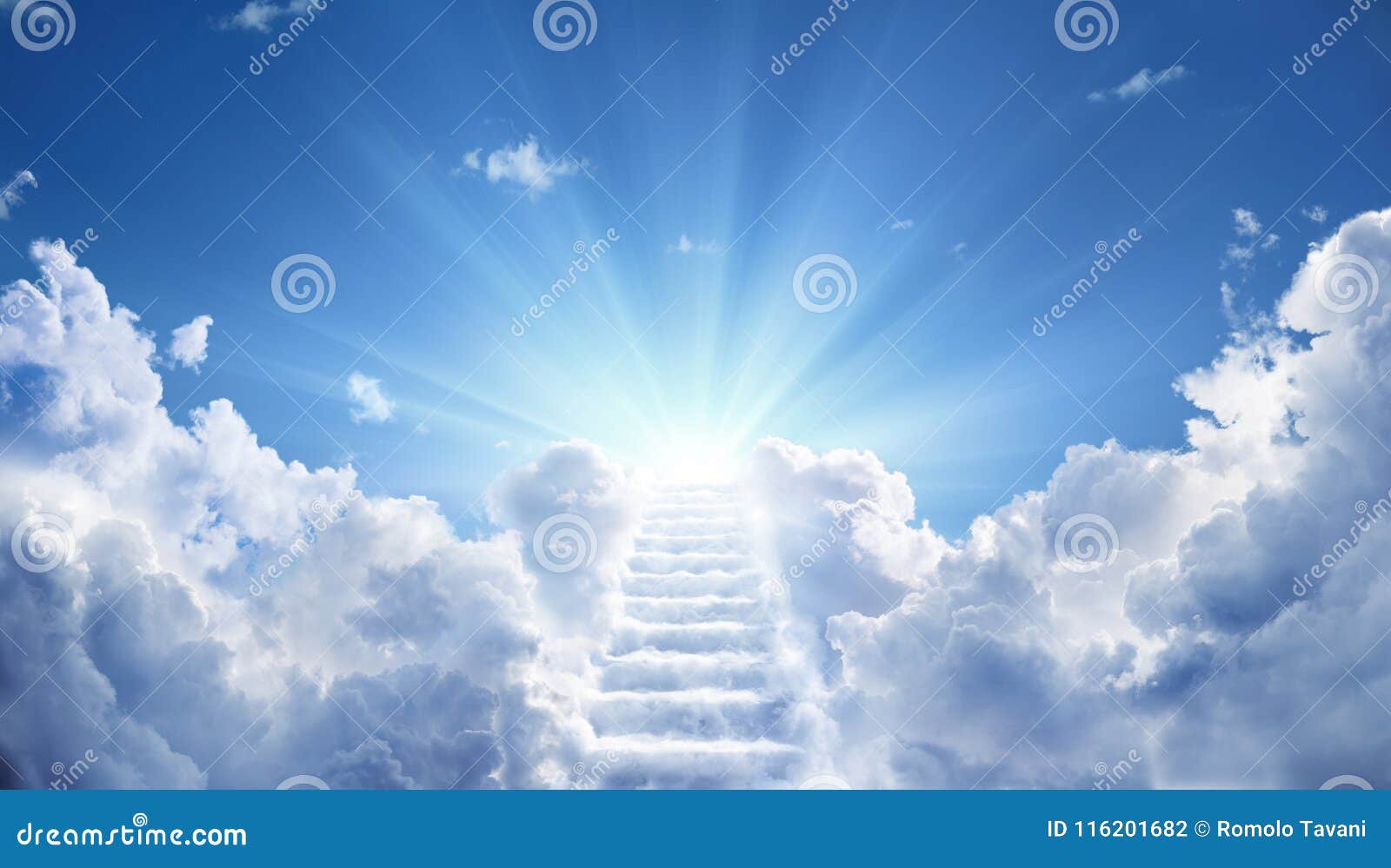 Escadaria Que Conduz Ao Céu Celestial Foto de Stock - Imagem de ...