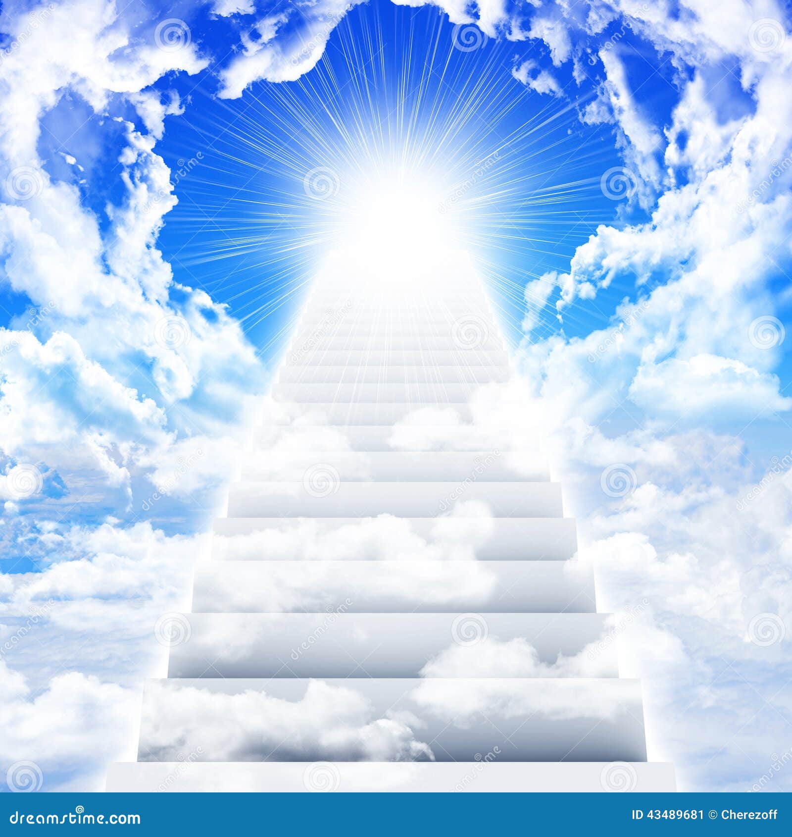 Escadas No Céu Com Nuvens E Sol Imagem de Stock - Imagem de santo ...