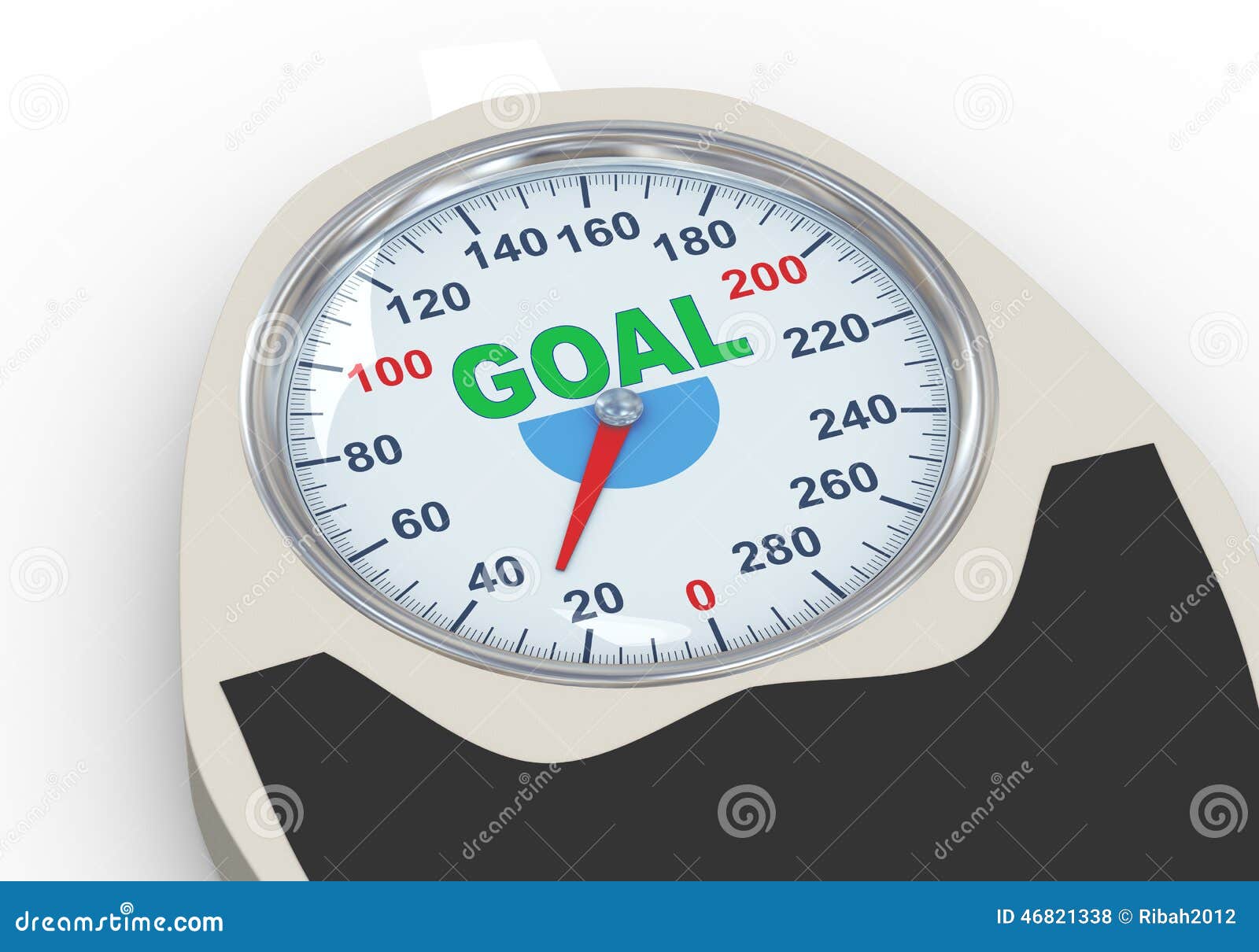 Escala Del Peso 3d Con Meta De La Palabra Stock de ilustración ...