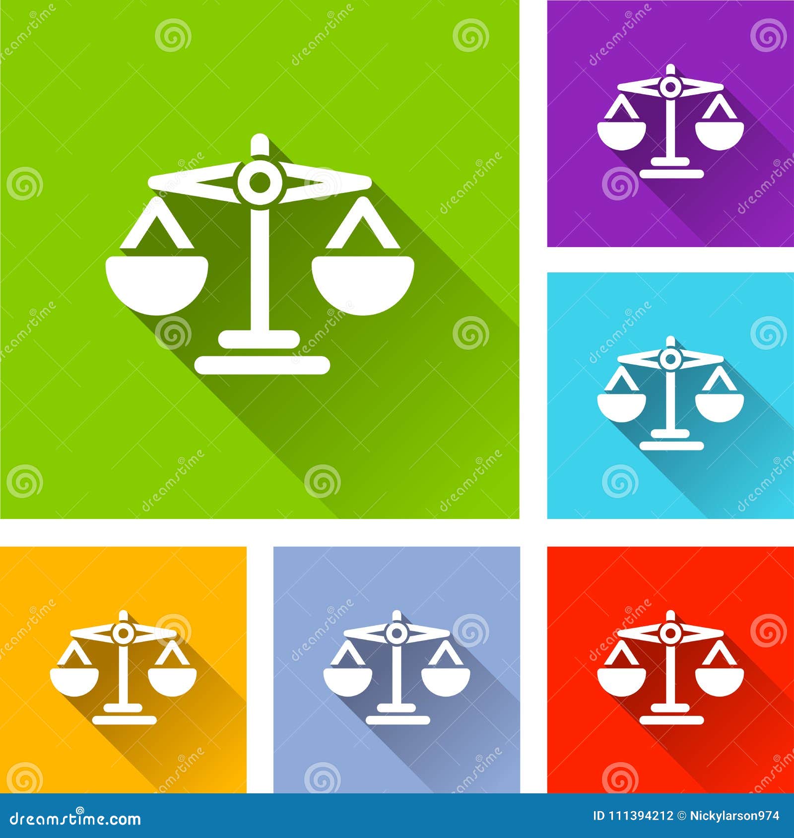 Escala Iconos Con La Sombra Larga Ilustración del Vector - Ilustración ...