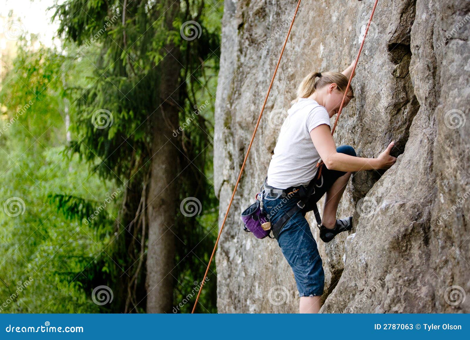 Escalador femenino imagen de archivo. Imagen de bosque - 2787063